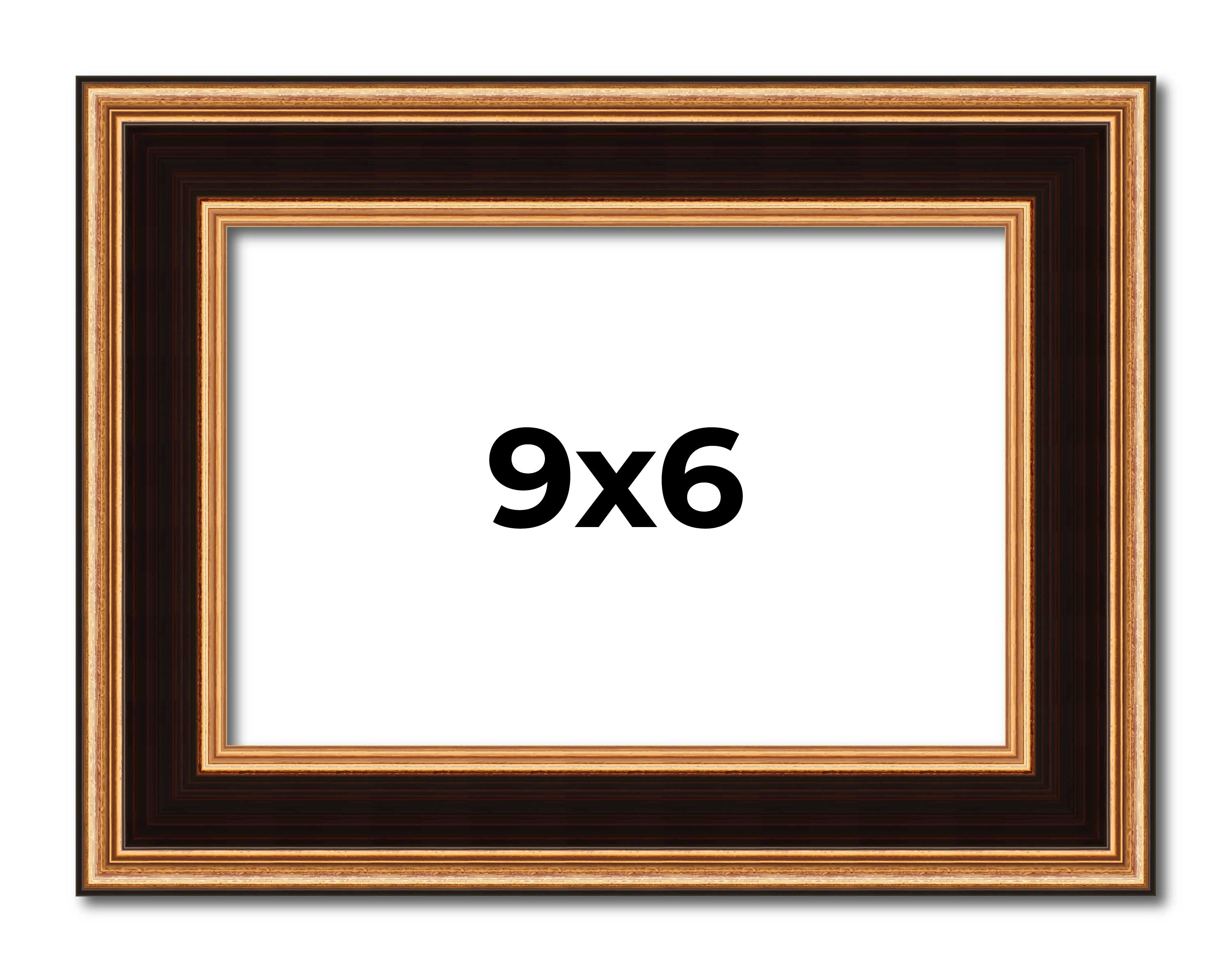 9x6 Frame Gold Brown Plein Air Vintage Solid Wood Picture Frame | 1.75 ...