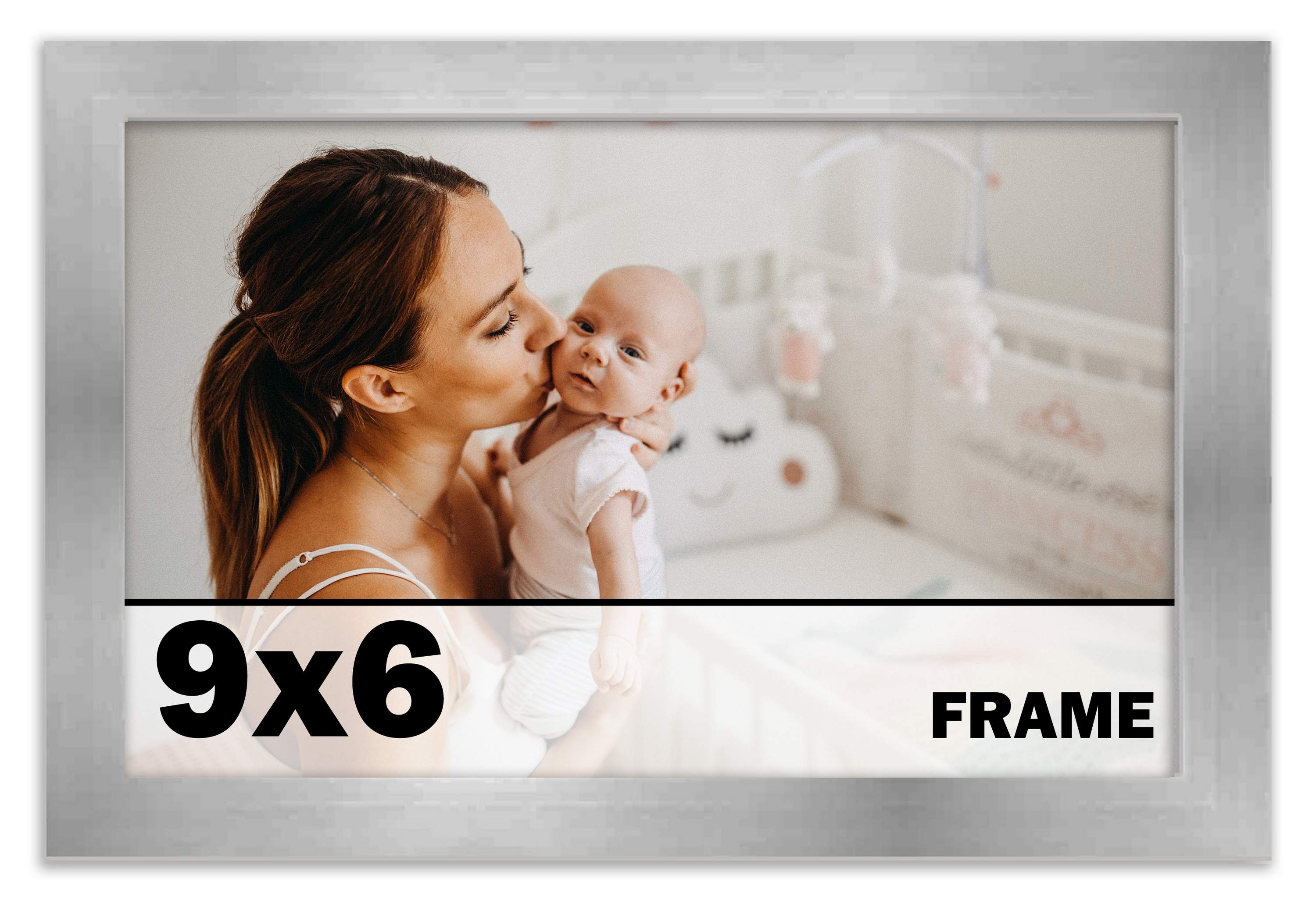 9x6 Frame Silver Stainless Steel Solid Wood Picture Frame | 0.75 Inch ...