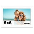 9x6 Frame White Solid Wood Picture Frame Includes UV Acrylic Shatter ...