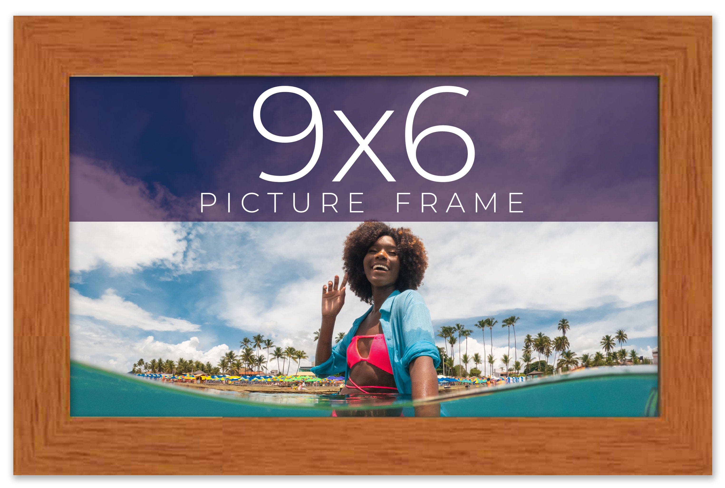 9x6 Honey Brown Real Wood Picture Frame Width 0.75 inches | Interior ...