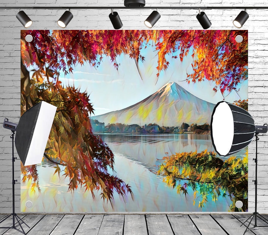 9x6ft Fabric Outdoor Background Painting Style Picnic Camping Hiking ...