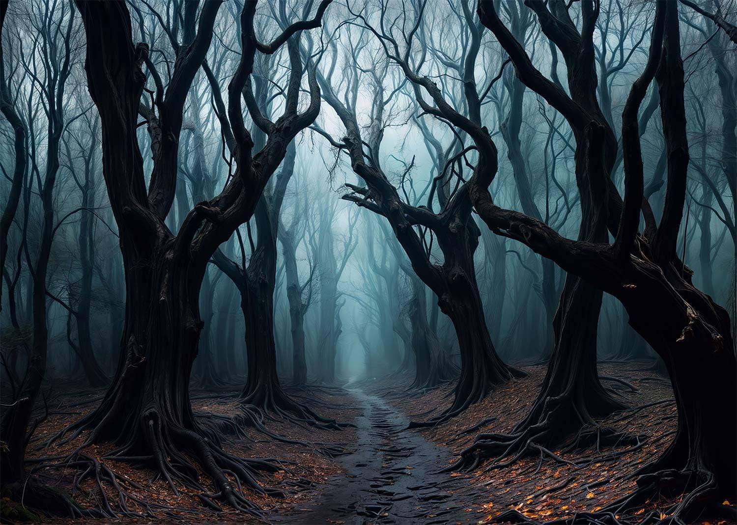 9x6ft Halloween Forest Backdrop Haunted Mist Forest Witch Creepy Scene ...