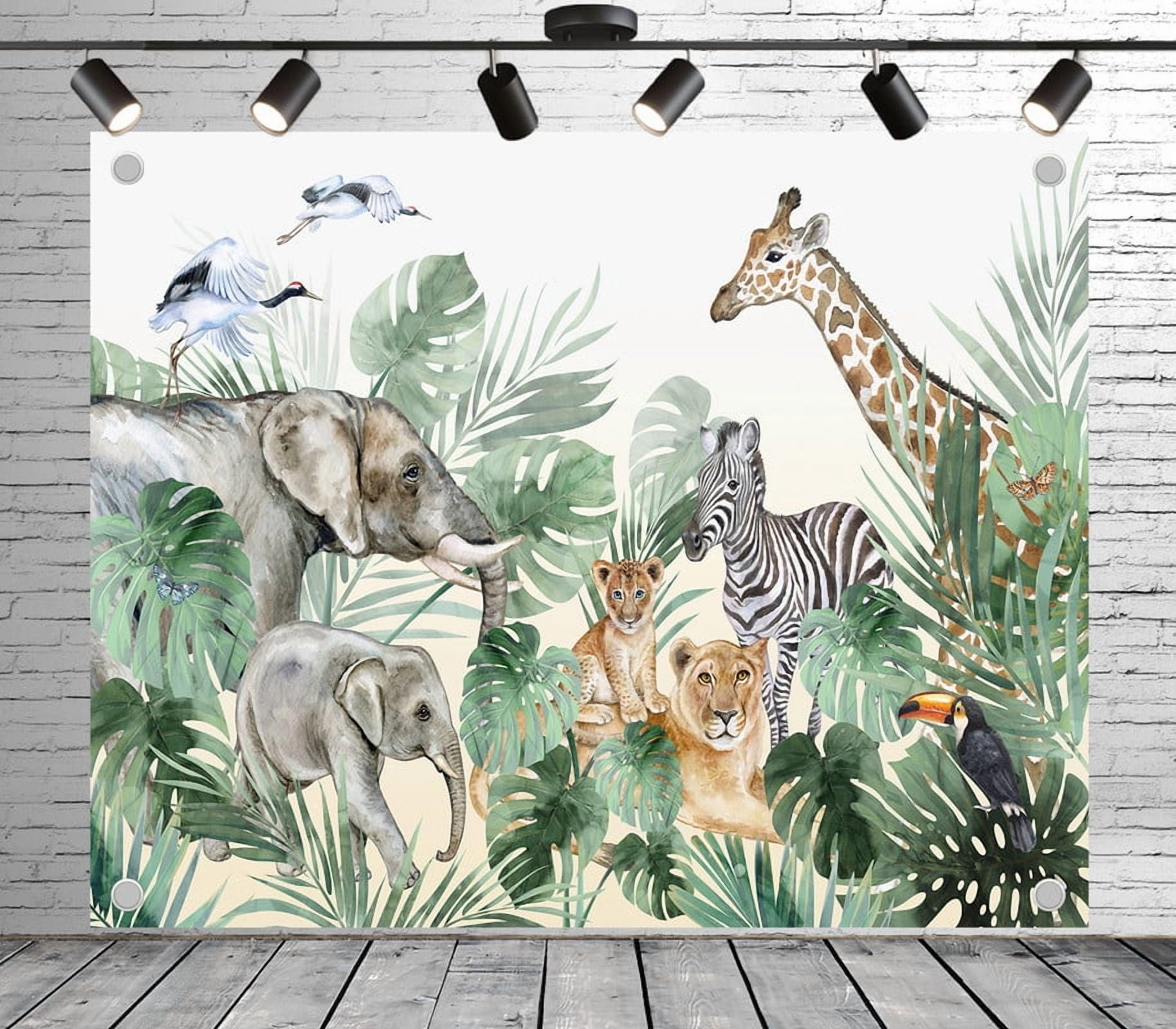 9x6ft Jungle Backdrop Wildlife Animal and Tropical Foliage Photo ...