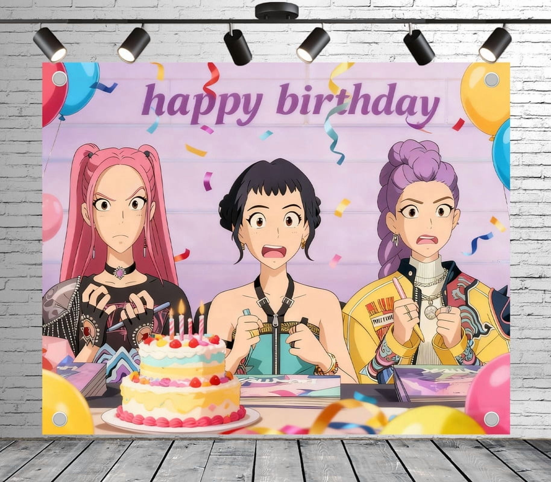 9x6ft Kpop Movie Happy Birthday Backdrop | Polyester Fabric Korean Idol ...