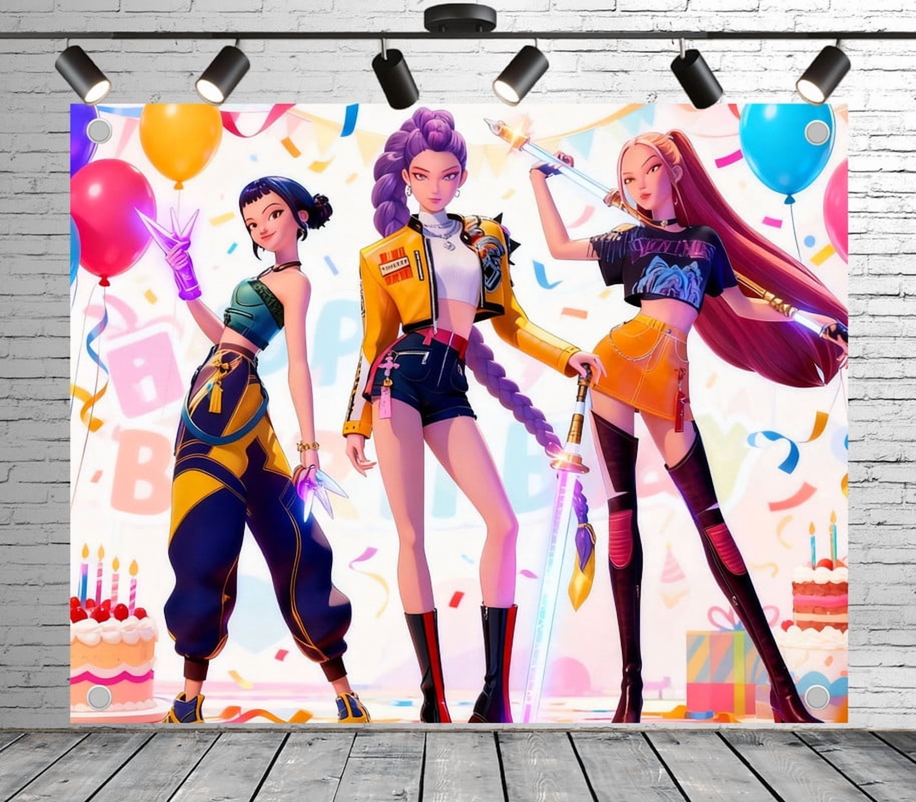 9x6ft Kpop Movie Happy Birthday Backdrop | Polyester Fabric Korean Idol ...
