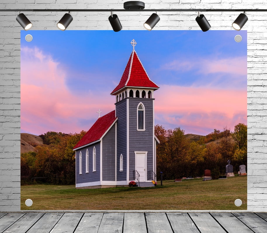 9x6ft Rustic Backdrop Church Photo Backdrop Sunset Background for Theme ...