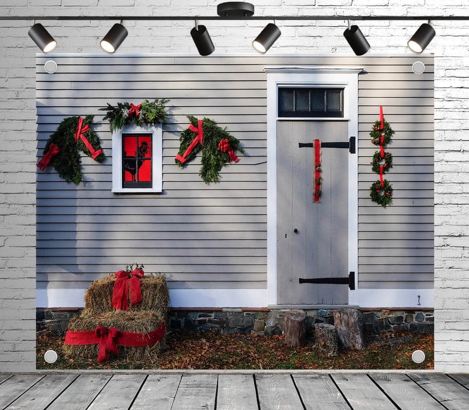 9x6ft Rustic Backdrop House Christmas Photoshoot Photo Backdrop Wood ...