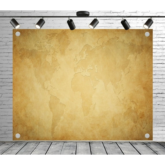 9x6ft Vintage Backdrop Old Style World Map Photo Backdrop Rustic ...