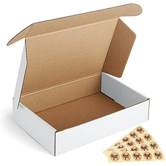 9x6x2 Shipping Boxes Small Corrugated Cardboard Box - 25 Pack White ...