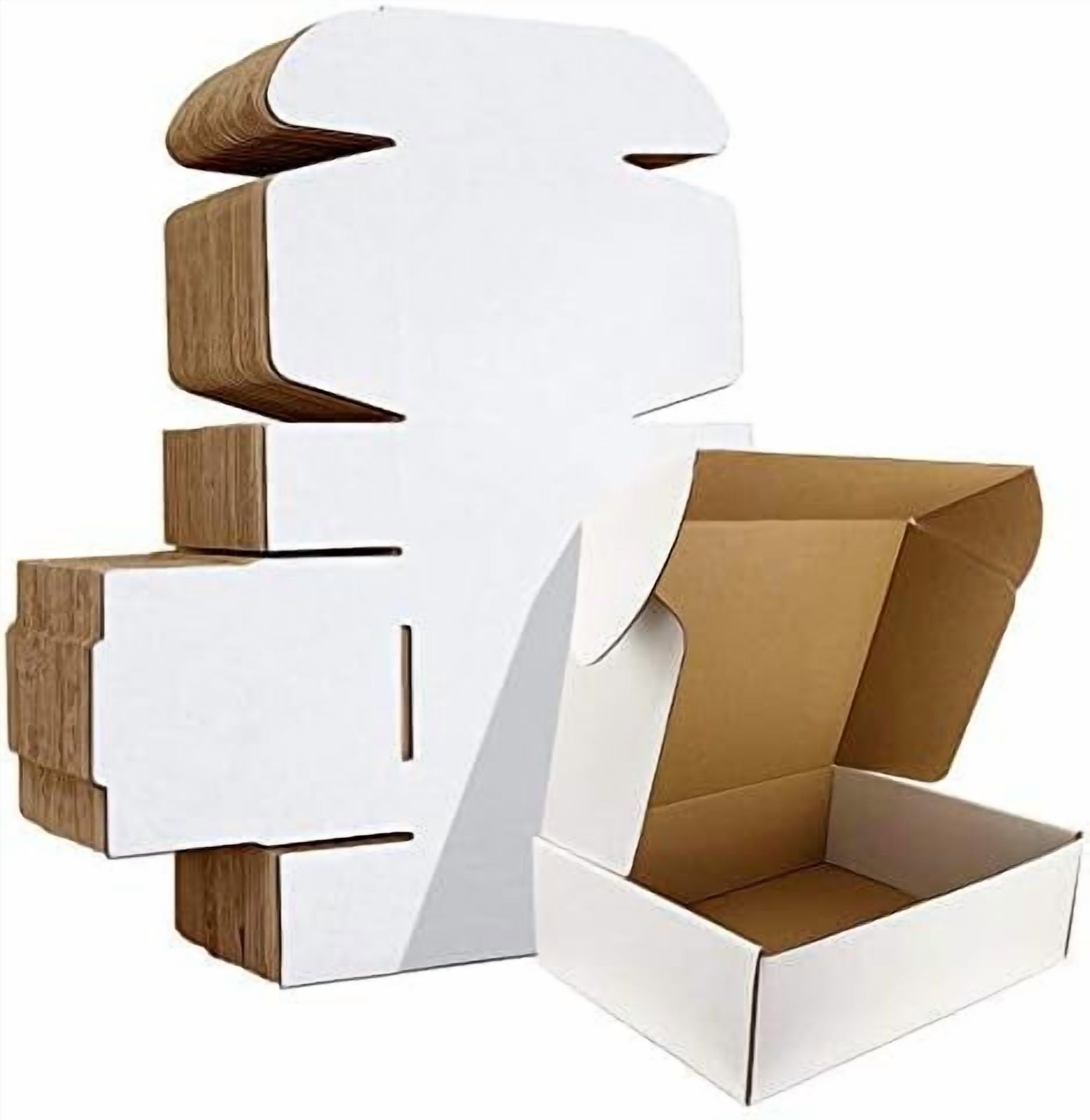 9x6x2 inches Shipping Boxes Set of 25, White Corrugated Cardboard Box ...