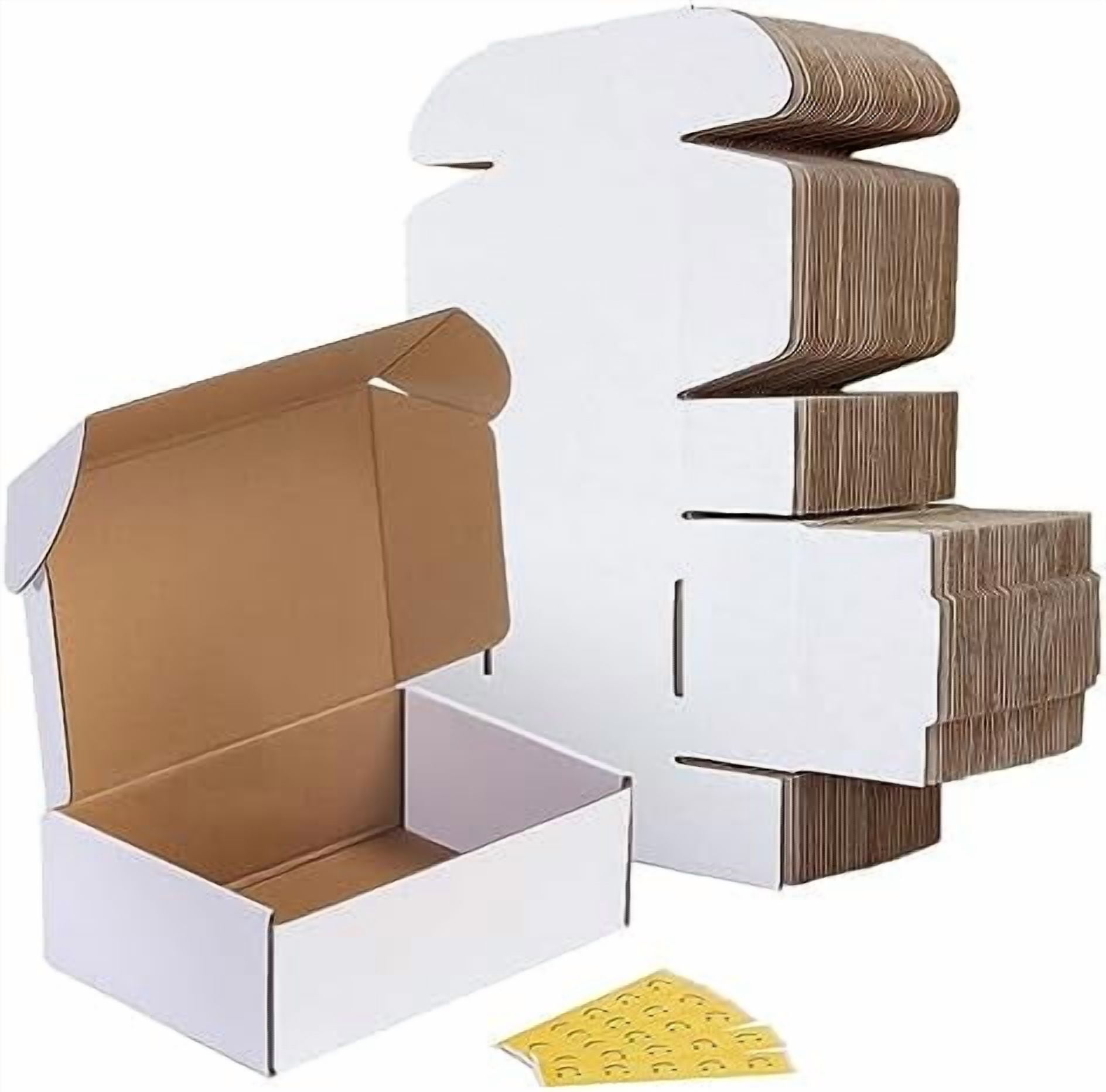 9x6x3 Shipping Boxes Set of 25, White Corrugated Cardboard Box for ...