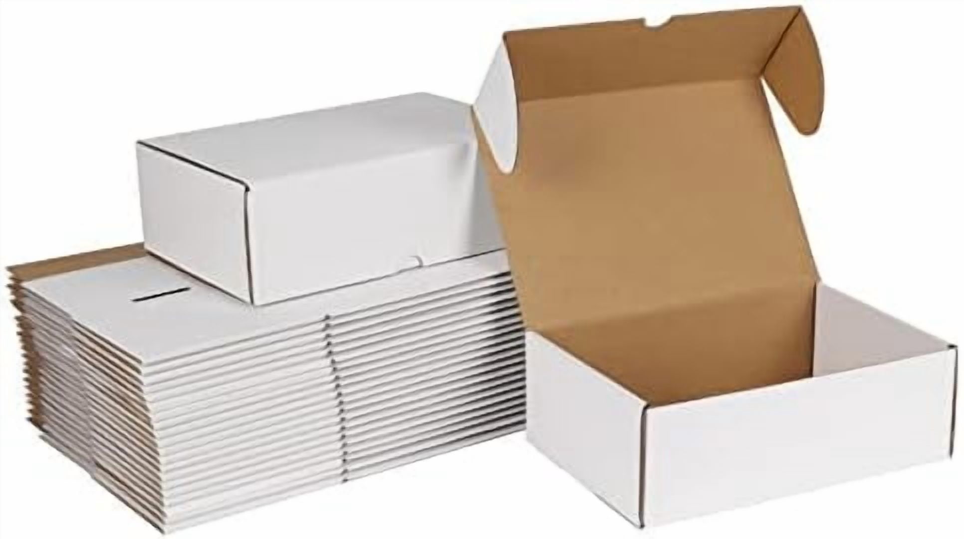 9x6x3 White Shipping Boxes Set of 25, Corrugated Cardboard Mailer Boxes ...