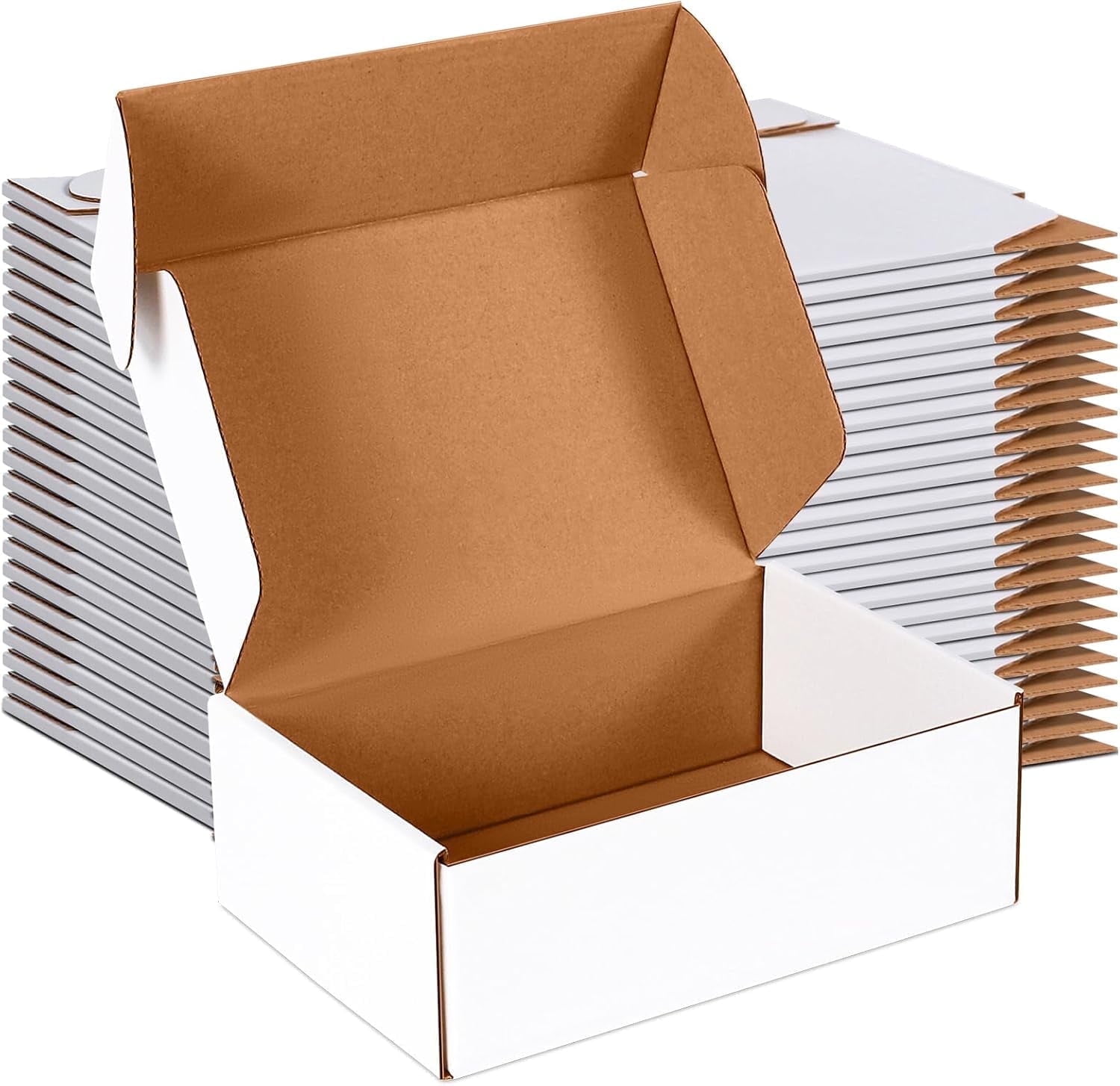 9x6x3 inch Small Shipping Boxes Set of 25, White Corrugated Cardboard ...