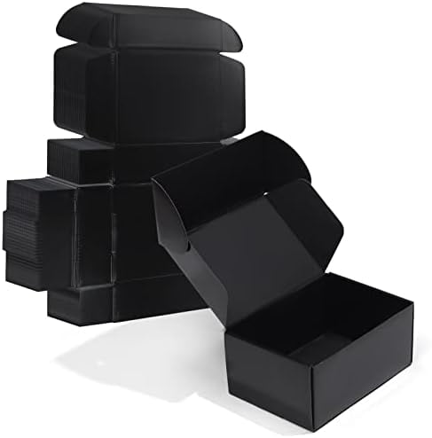 9x6x4 Black Small Shipping Boxes, 20 Packs Corrugated Cardboard Mailer ...