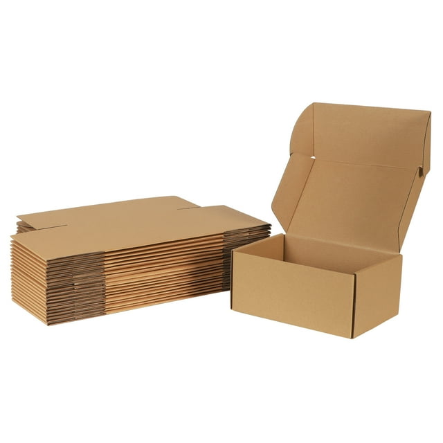 9x6x4 Brown Recycled Cardboard Shipping Boxes, Set of 20, Small Moving ...