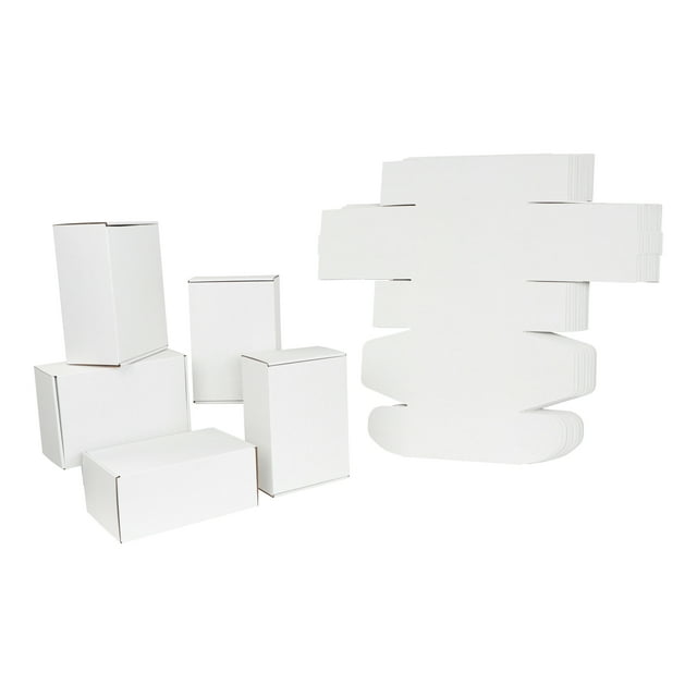 Lot45 White Cardboard Mailer Boxes 9x6x4 Inch, Bulk Set of 20, Small ...