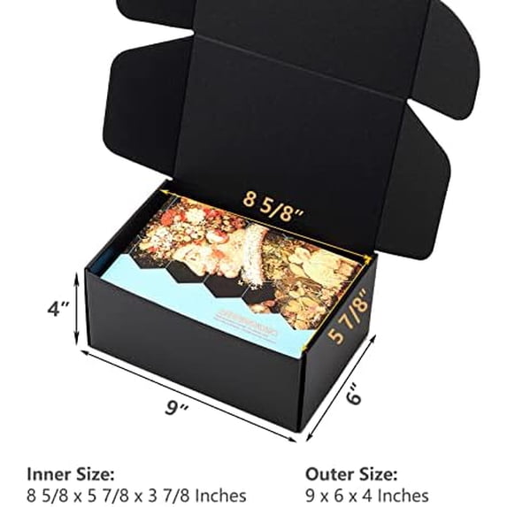 9x6x4 Inches Black Shipping Boxes 25 Pack - Corrugated Cardboard ...