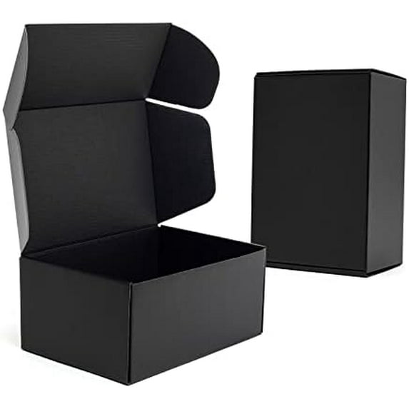 9x6x4 Inches Black Shipping Boxes 25 Pack - Corrugated Cardboard ...