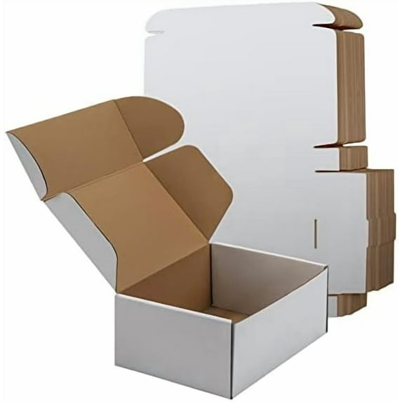 9x6x4 Inches Shipping Boxes Set of 25, White Corrugated Cardboard Box ...