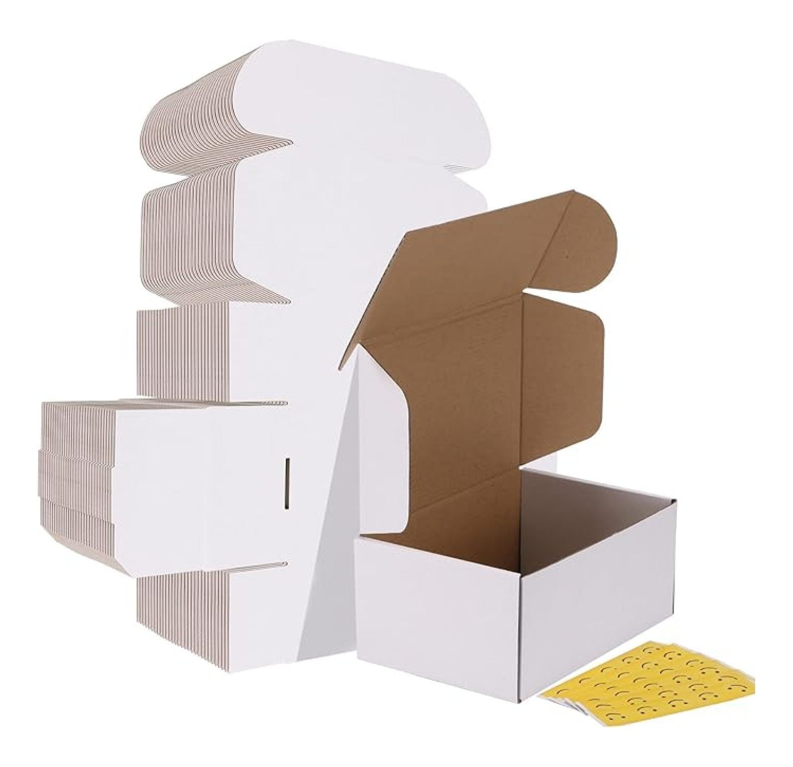 9x6x4 Shipping Boxes Set of 30, White Corrugated Cardboard Mailer Box ...