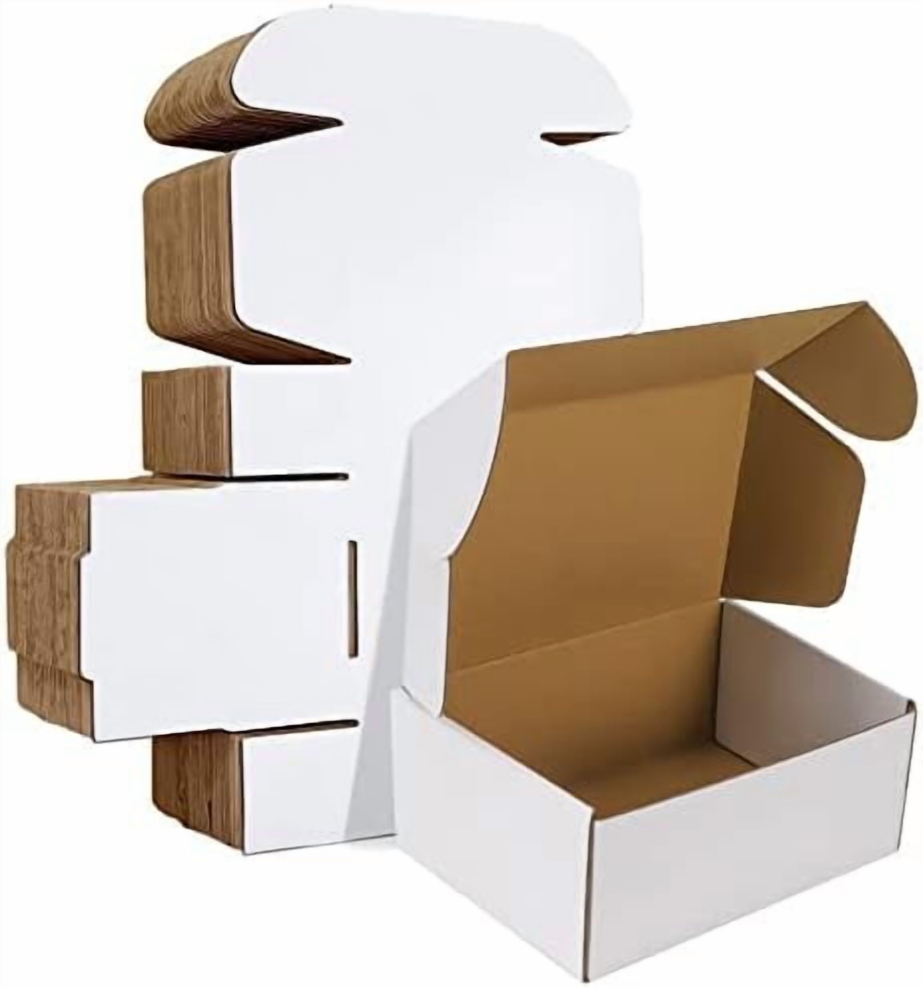 9x6x4 inches Shipping Boxes Set of 25, White Corrugated Cardboard Box ...
