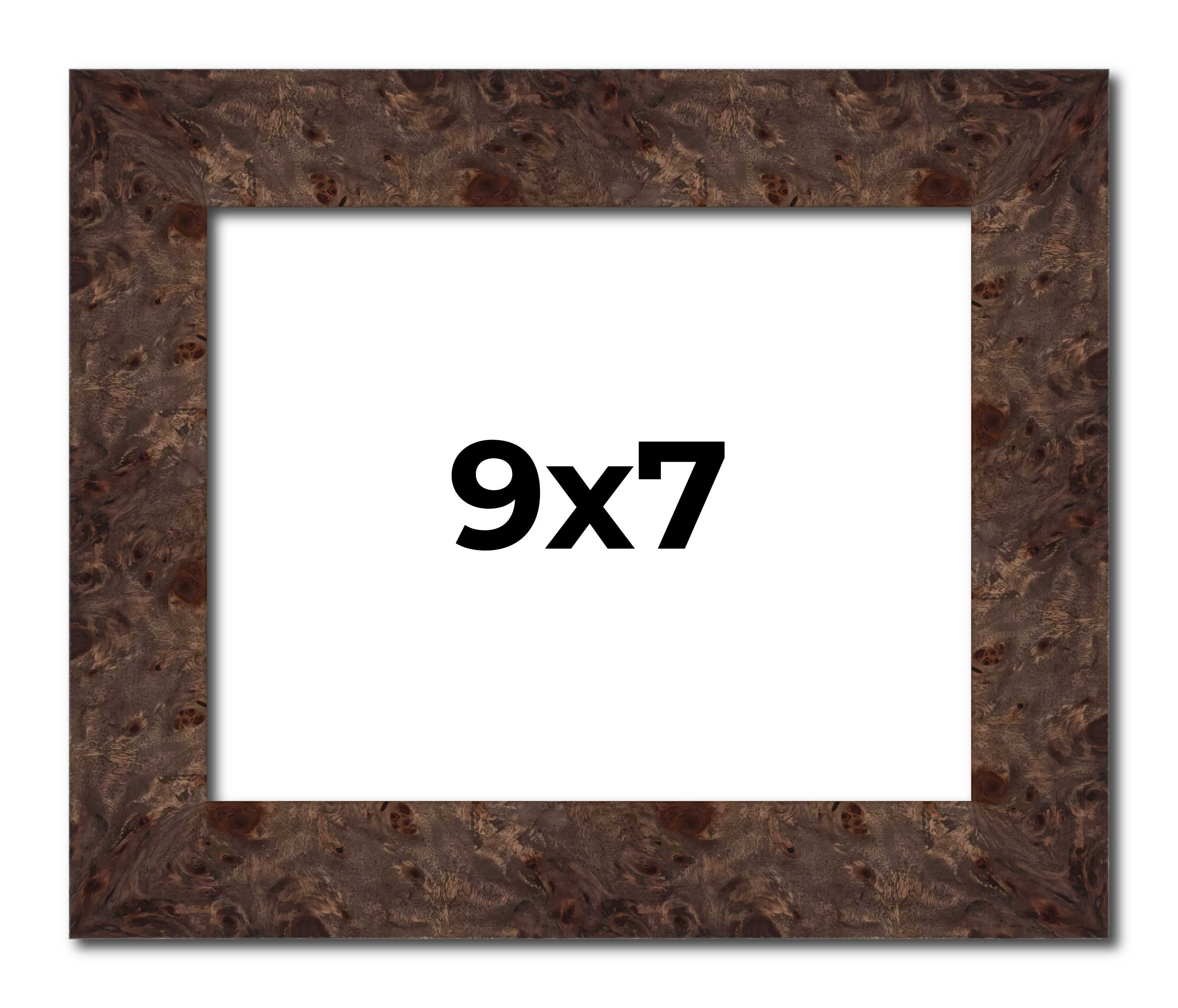 9x7 Frame Brown Burl Real Wood Picture Frame Width 1.625 Inches ...