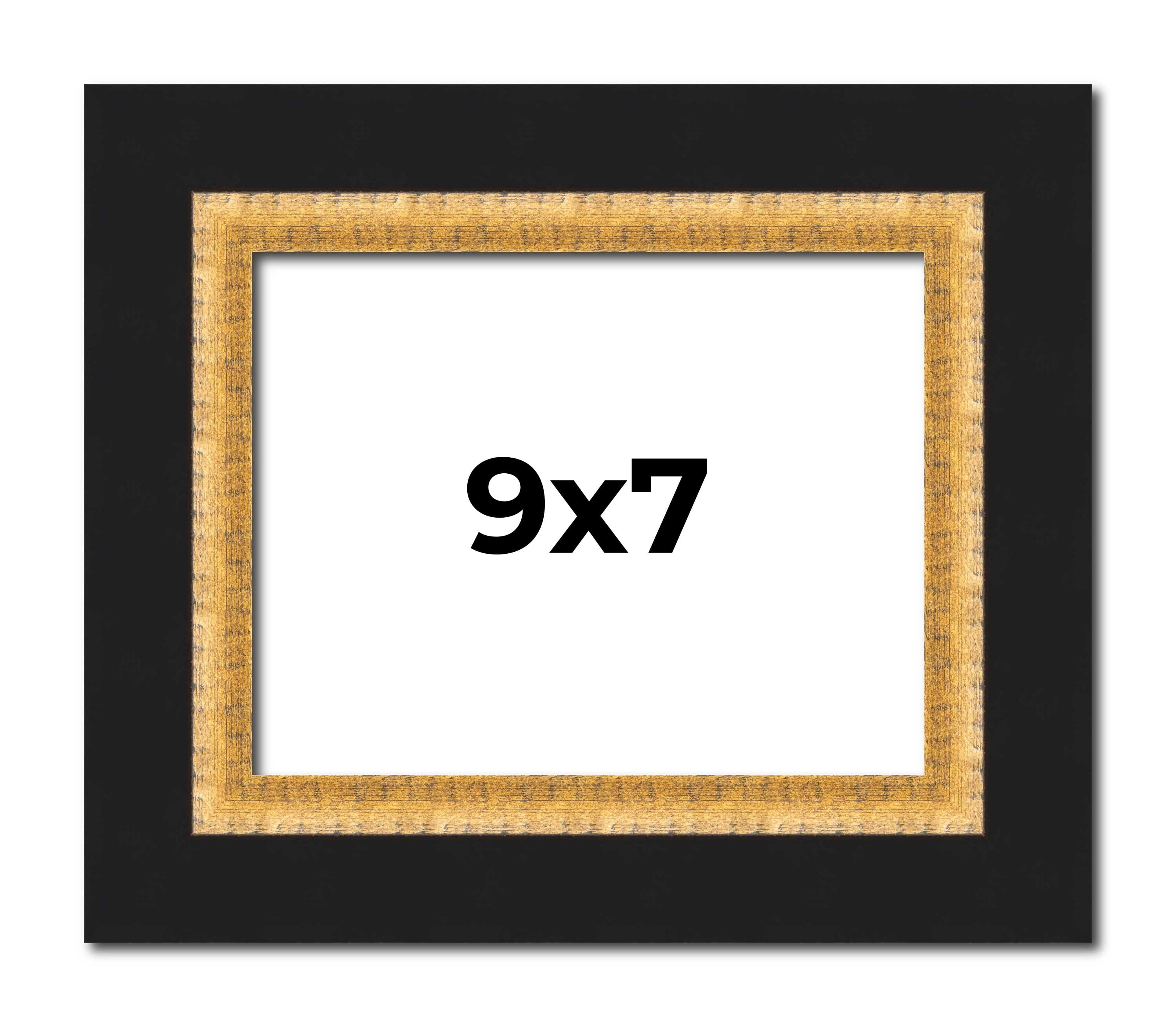 9x7 Frame Gold Real Wood Picture Frame Width 2.25 Inches | Interior ...