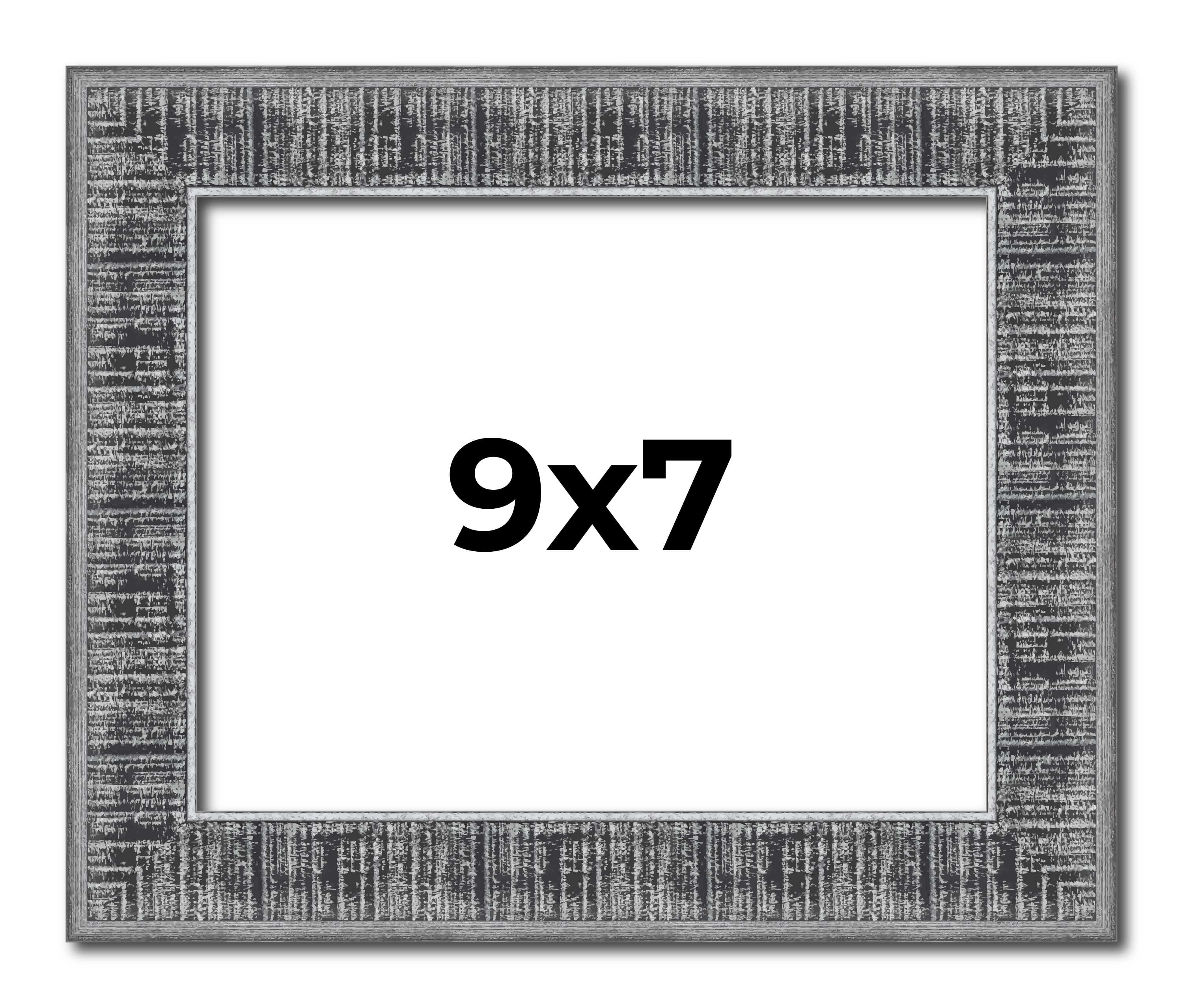 9x7 Frame Silver Black Rustic Sonoma Solid Wood Picture Frame | 1.5 ...