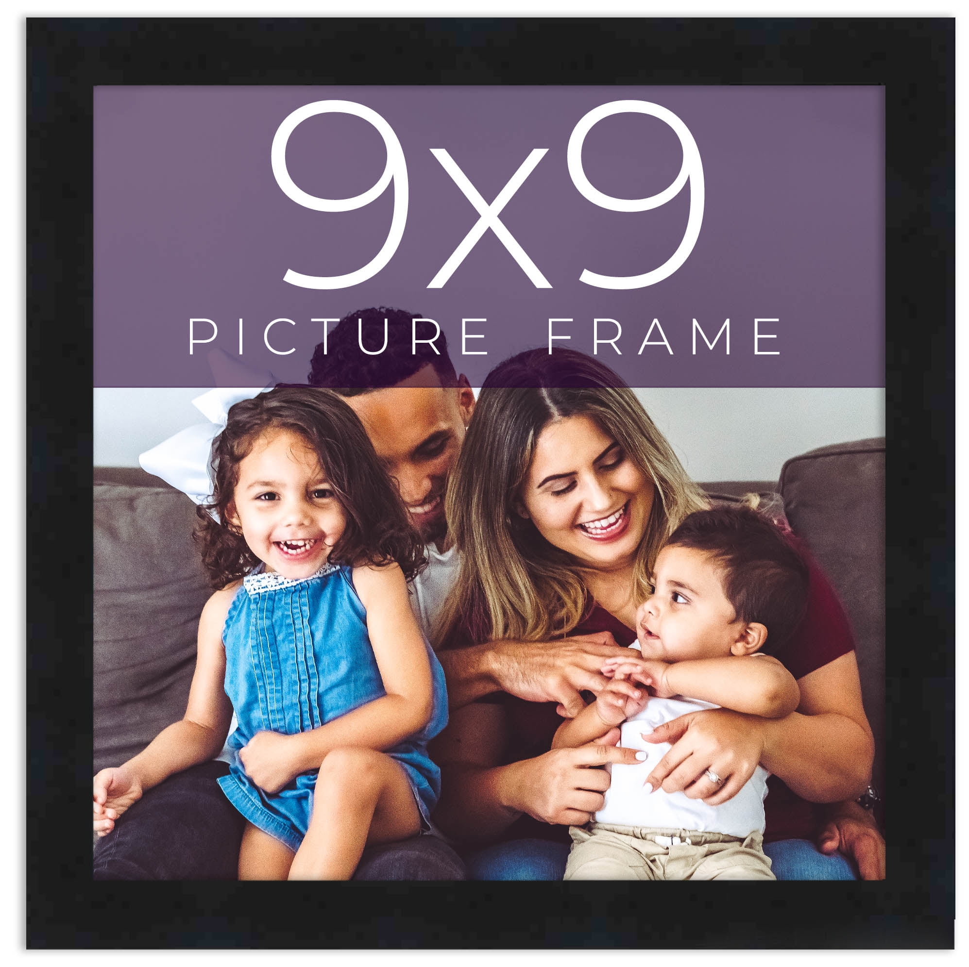 9x9 Frame Black Real Wood Picture Frame Width 0.75 inches | Interior ...