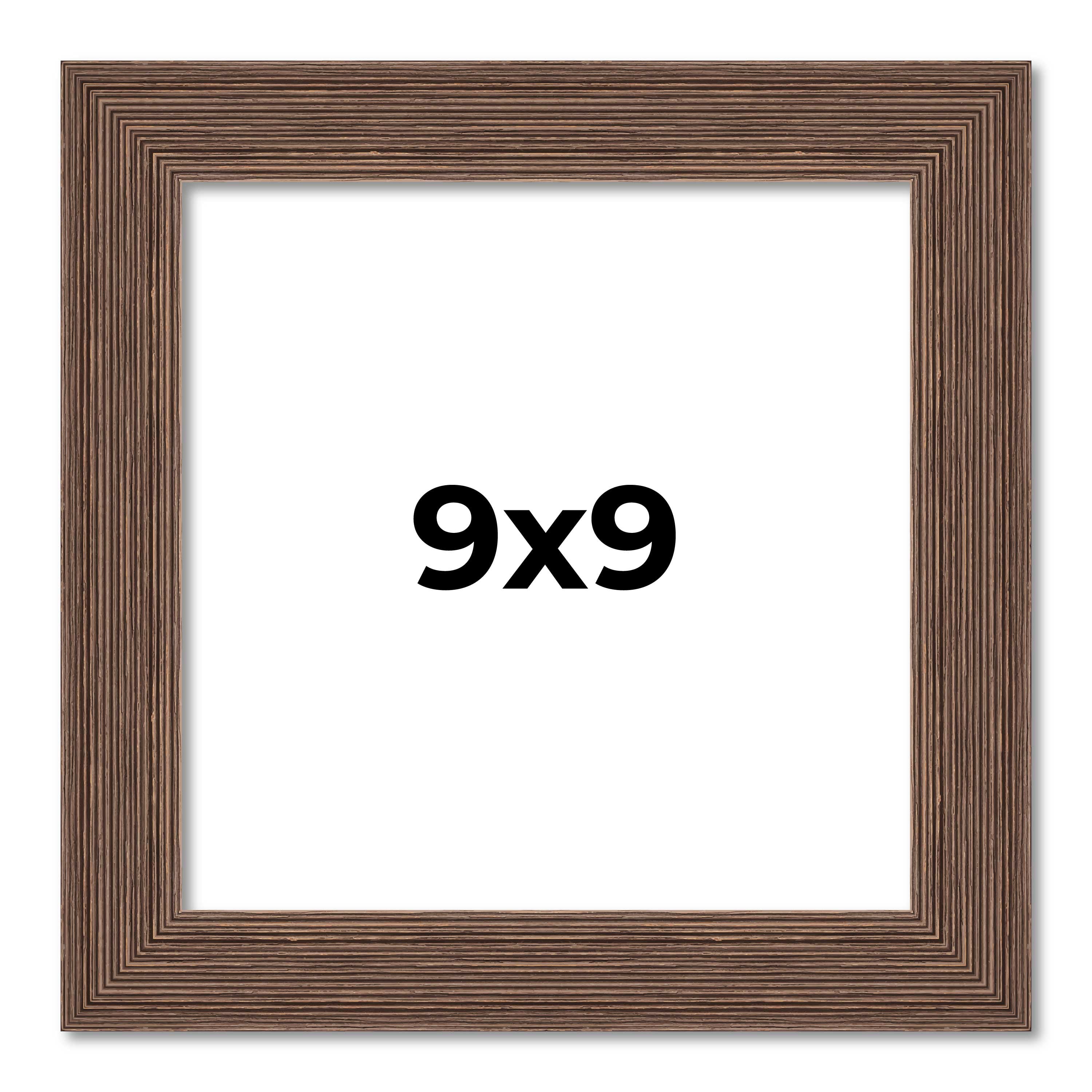 9x9 Frame Brown Farmhouse Solid Wood Picture Frame Width 1.5 Inches ...