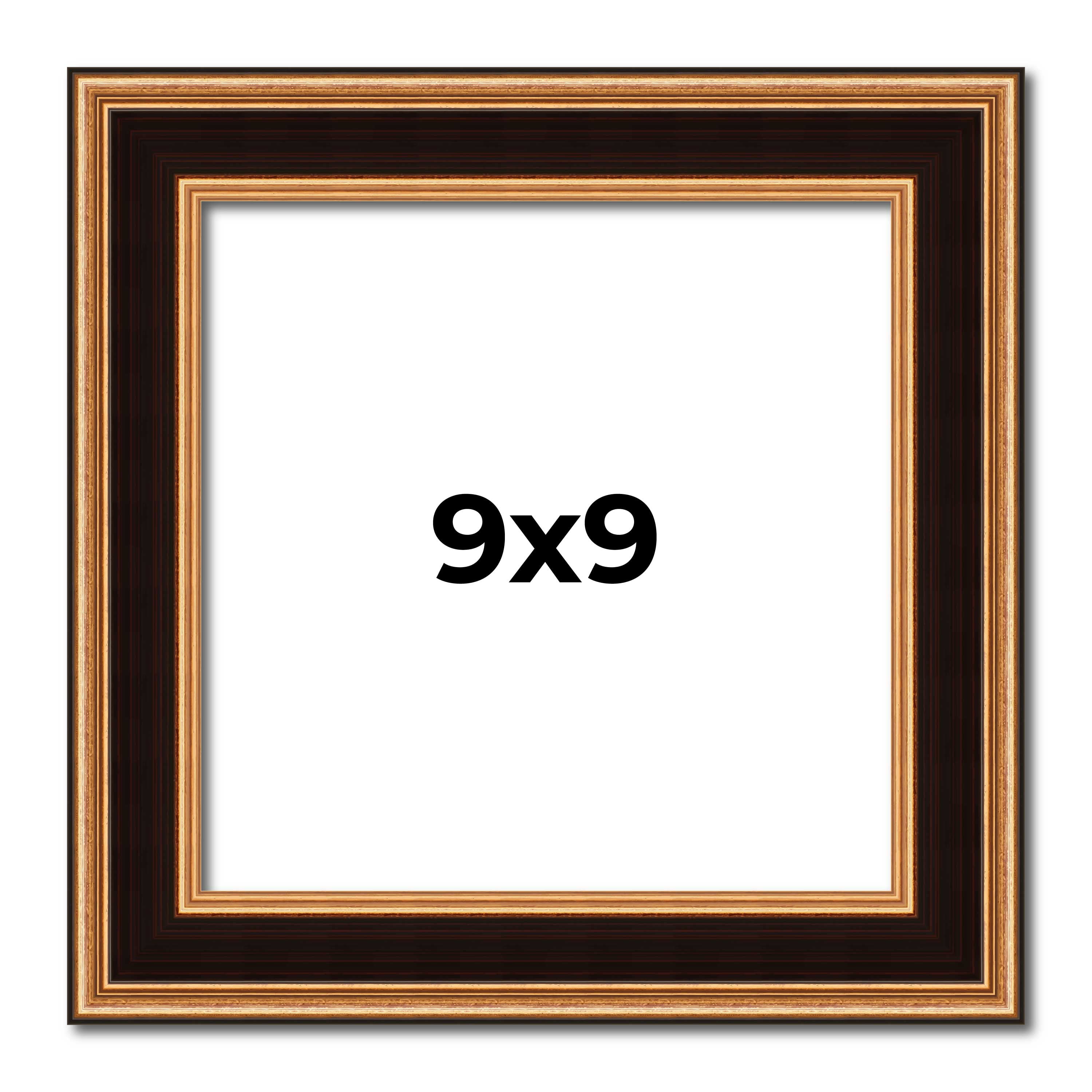9x9 Frame Gold Brown Plein Air Vintage Solid Wood Picture Frame | 1.75 ...