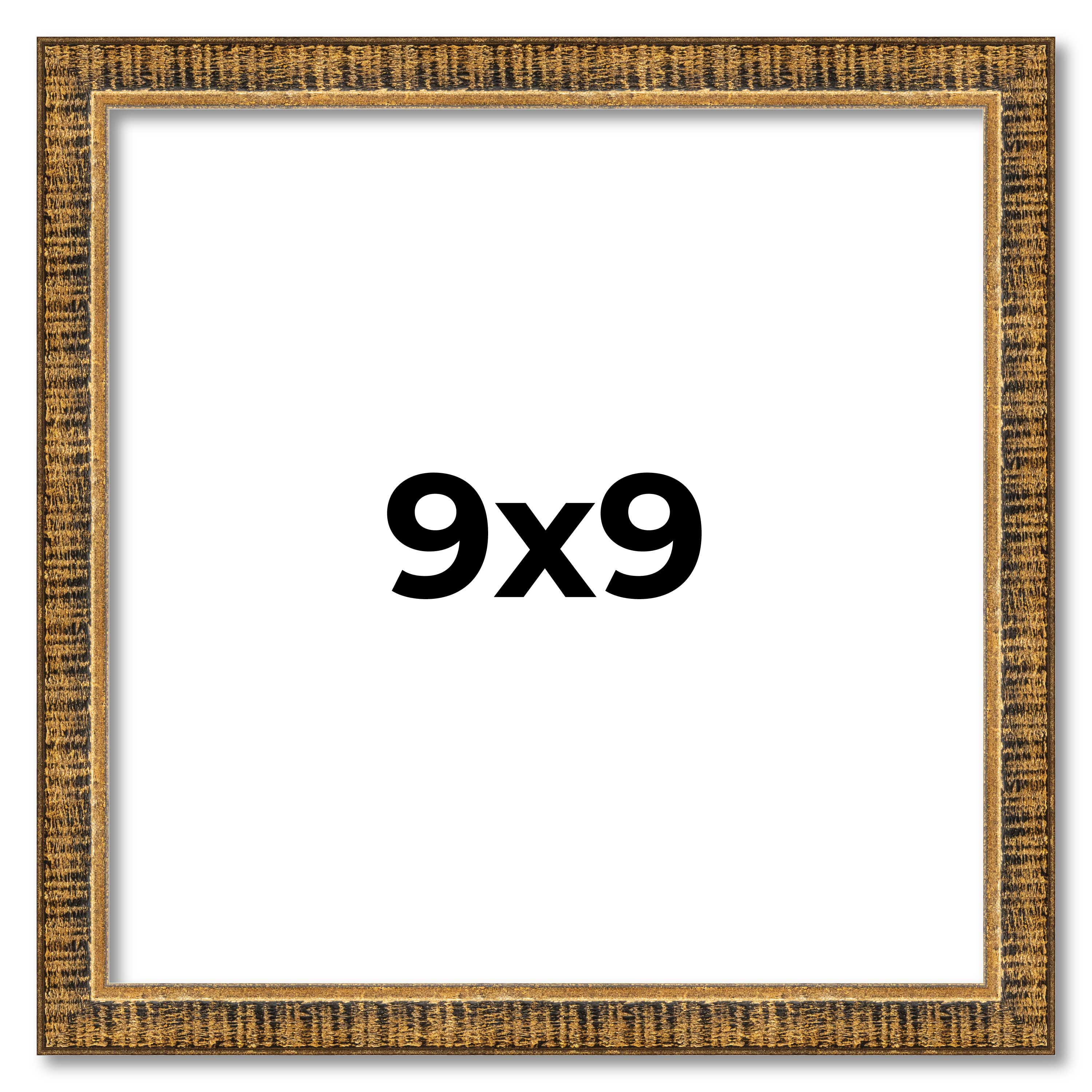 9x9 Frame Gold Kingsley Distressed Solid Wood Picture Frame Width 0.75 ...