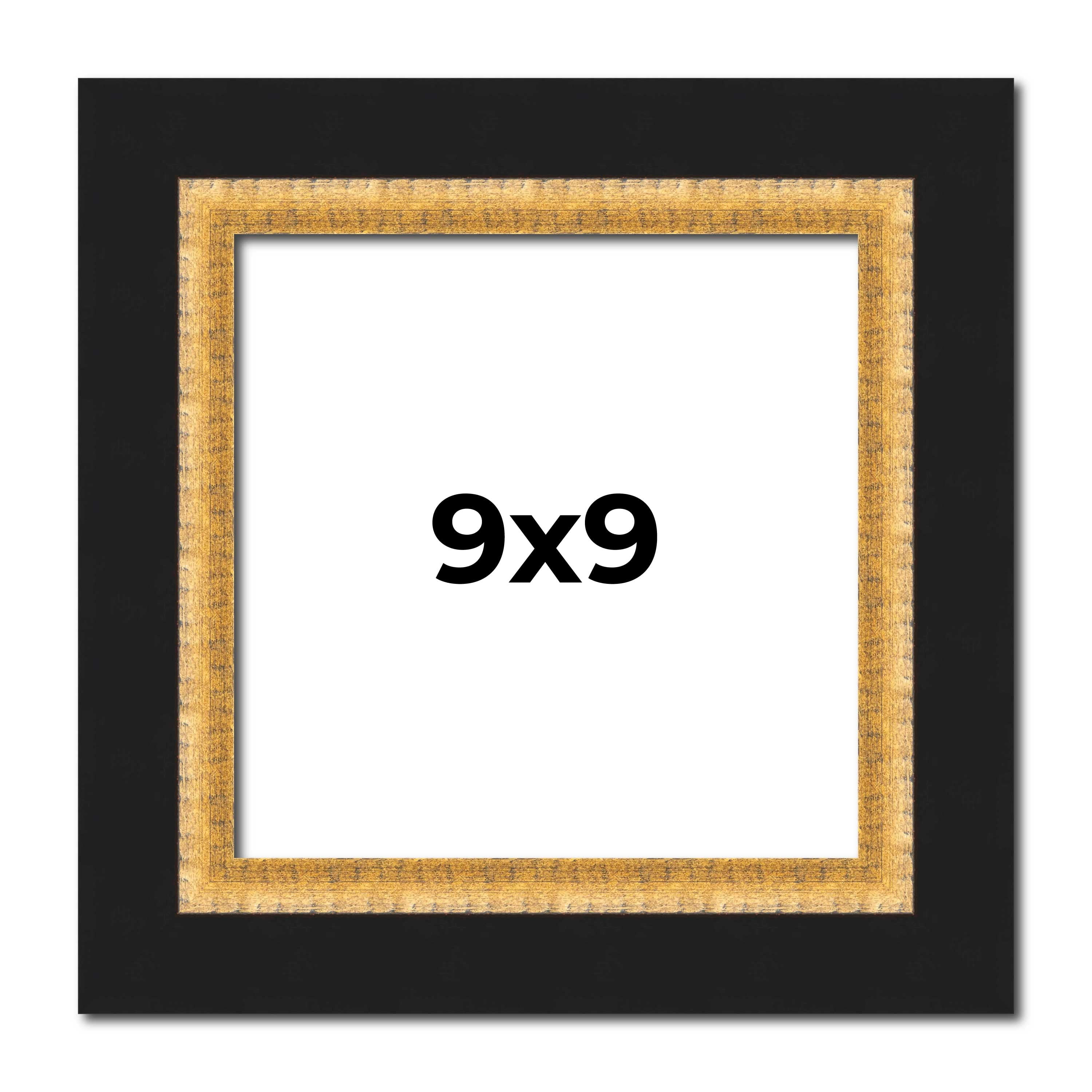9x9 Frame Gold Real Wood Picture Frame Width 2.25 Inches | Interior ...