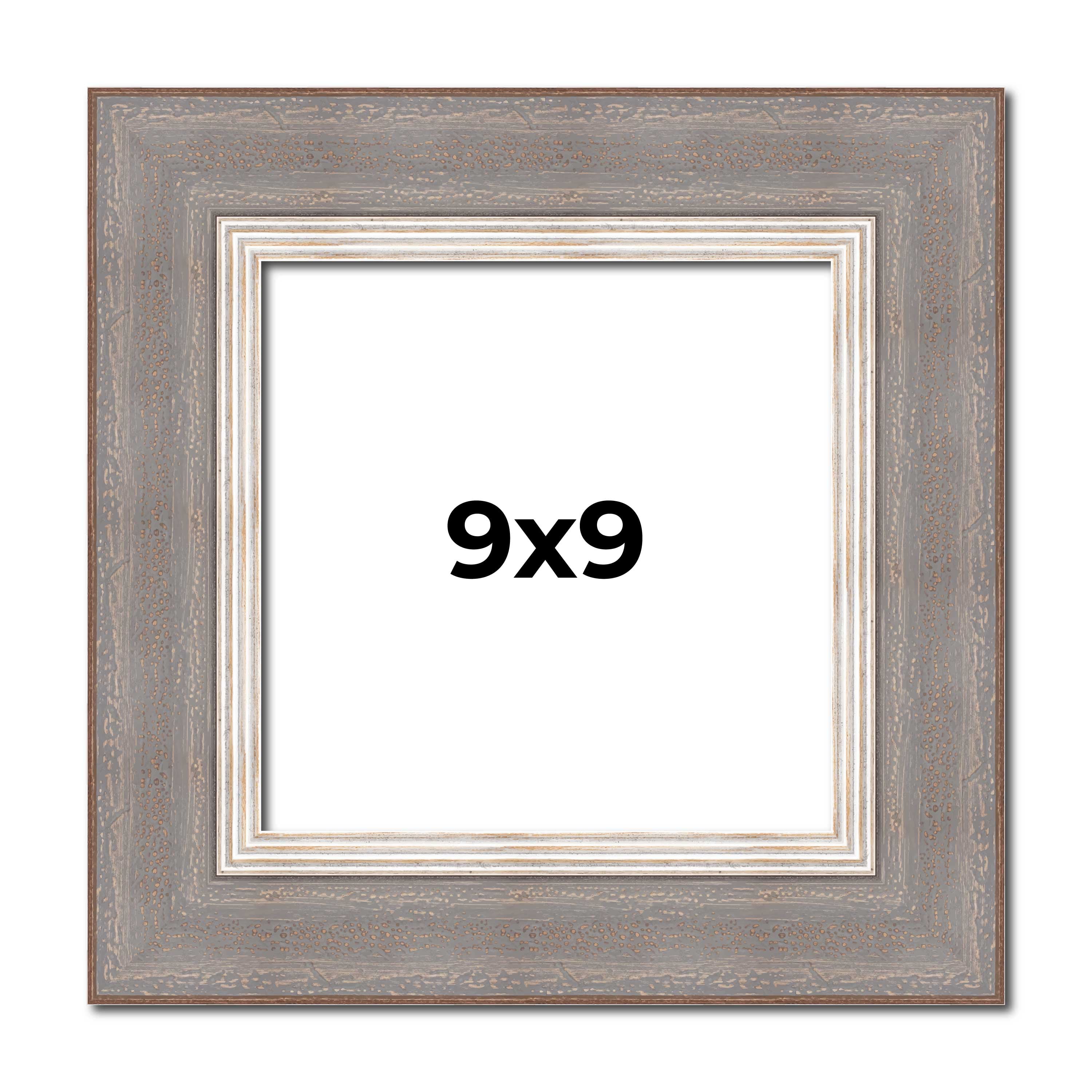 9x9 Frame Grey Real Wood Picture Frame Width 2.75 Inches | Interior ...