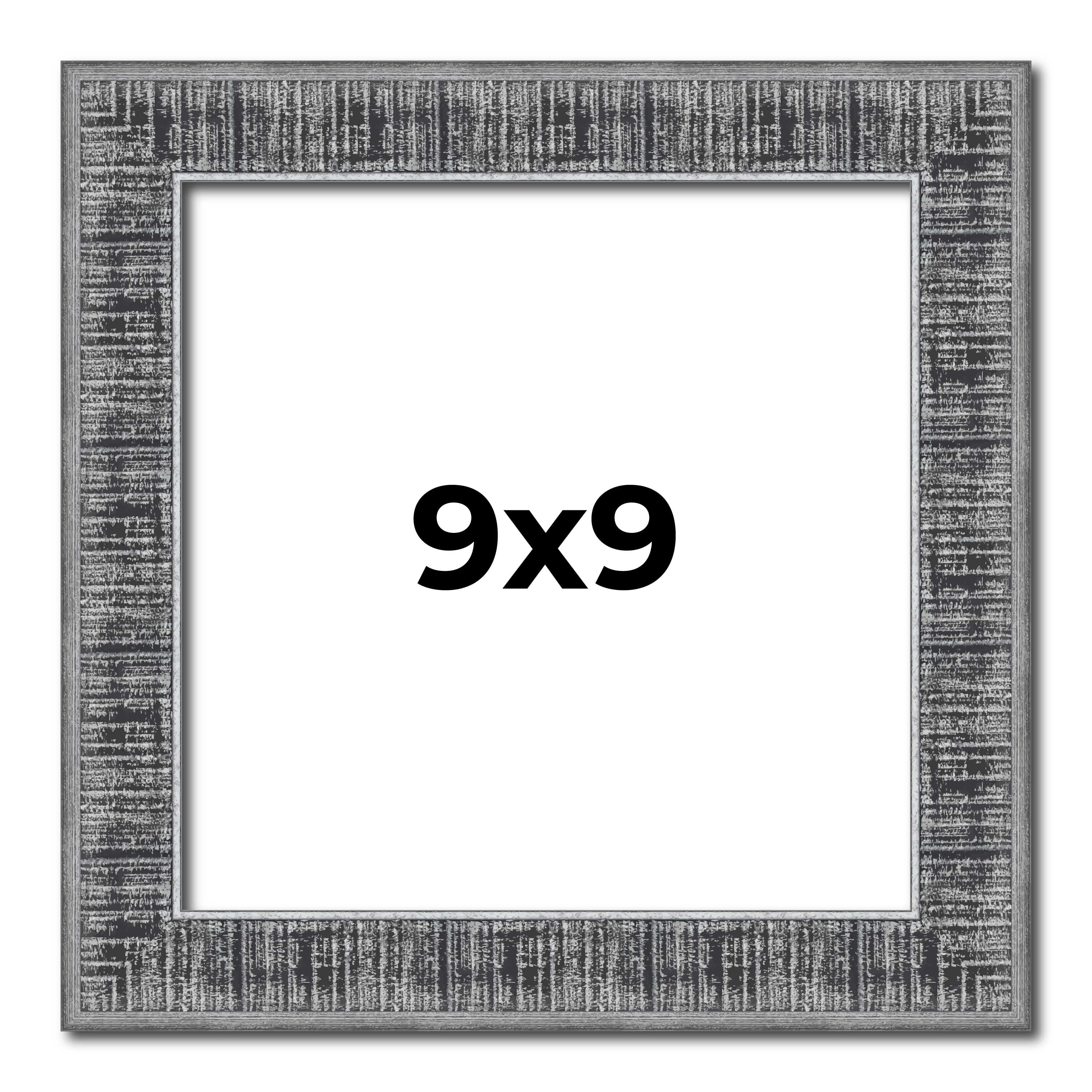 9x9 Frame Silver Black Rustic Sonoma Solid Wood Picture Frame | 1.5 ...