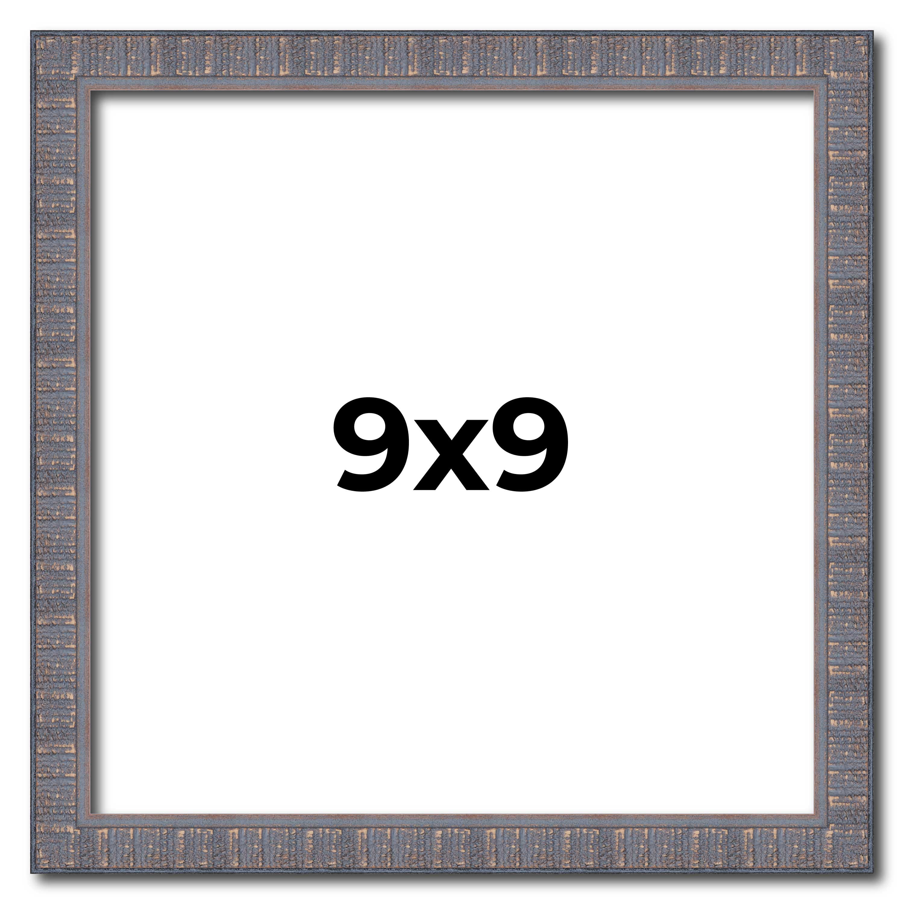 9x9 Frame Slate Blue Distressed Rustic Solid Wood Picture Frame | 0.75 ...