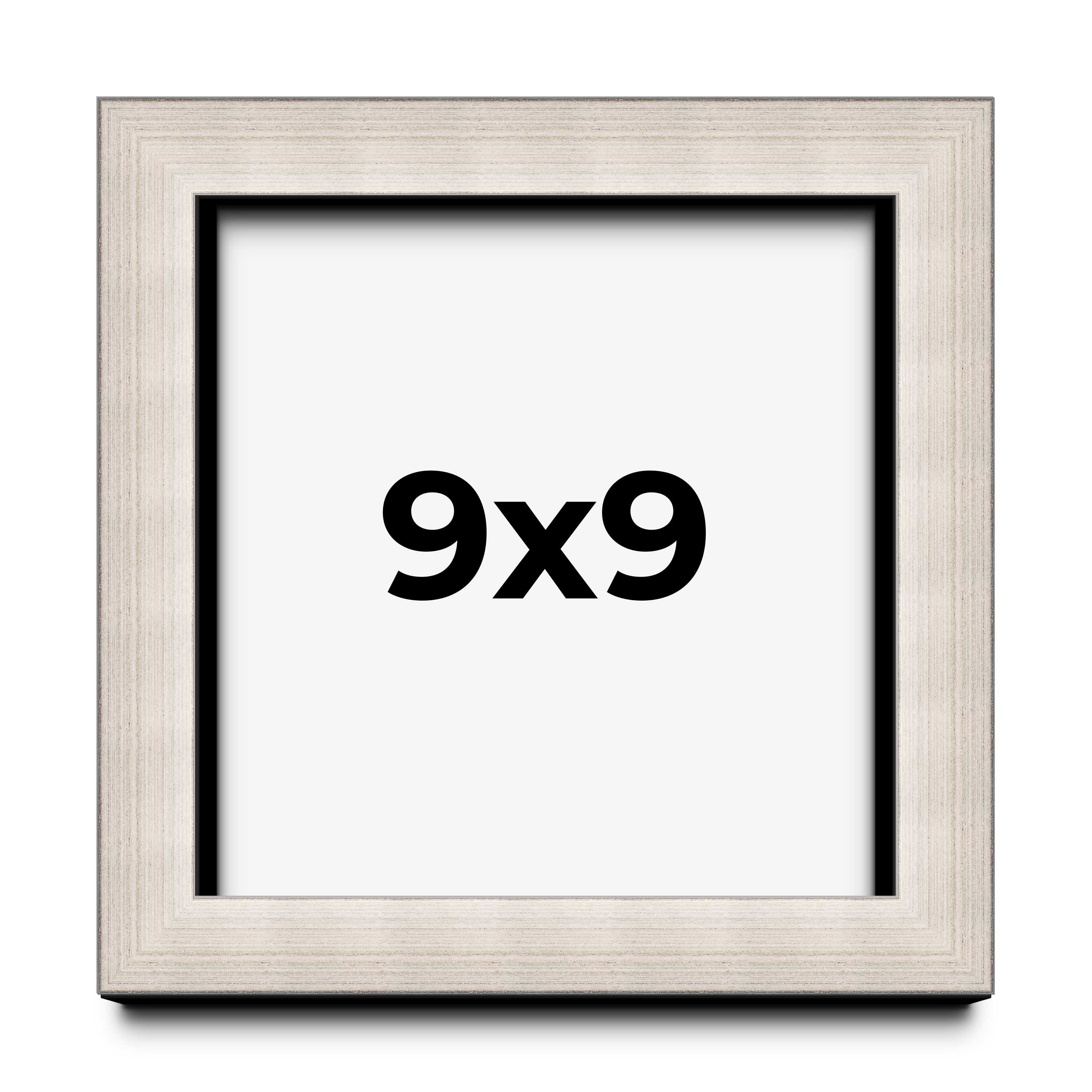9x9 Shadow Box Brushed Silver | 1.5 Inch Deep | 1.25 Inch Moulding ...