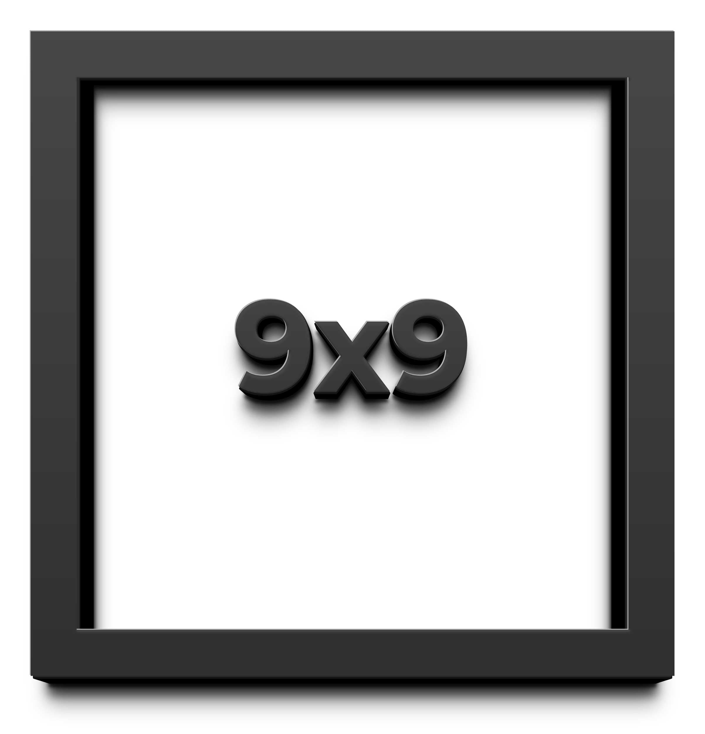 9x9 Shadow Box Frame Black | 1 inches Deep Real Wood Contemporary ...