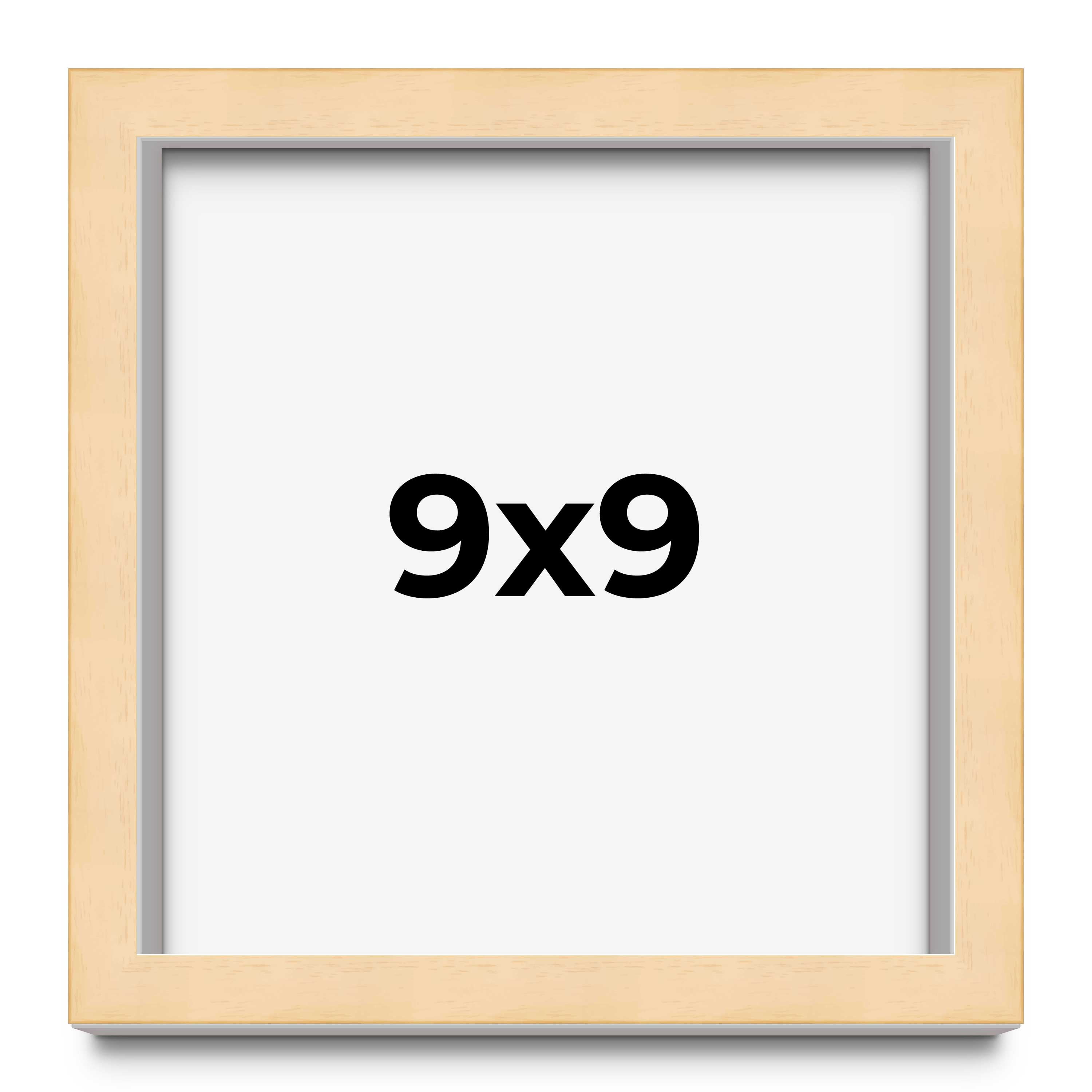9x9 Shadow Box Frame Brown | 0.875 Inches Deep Real Wood Contemporary ...