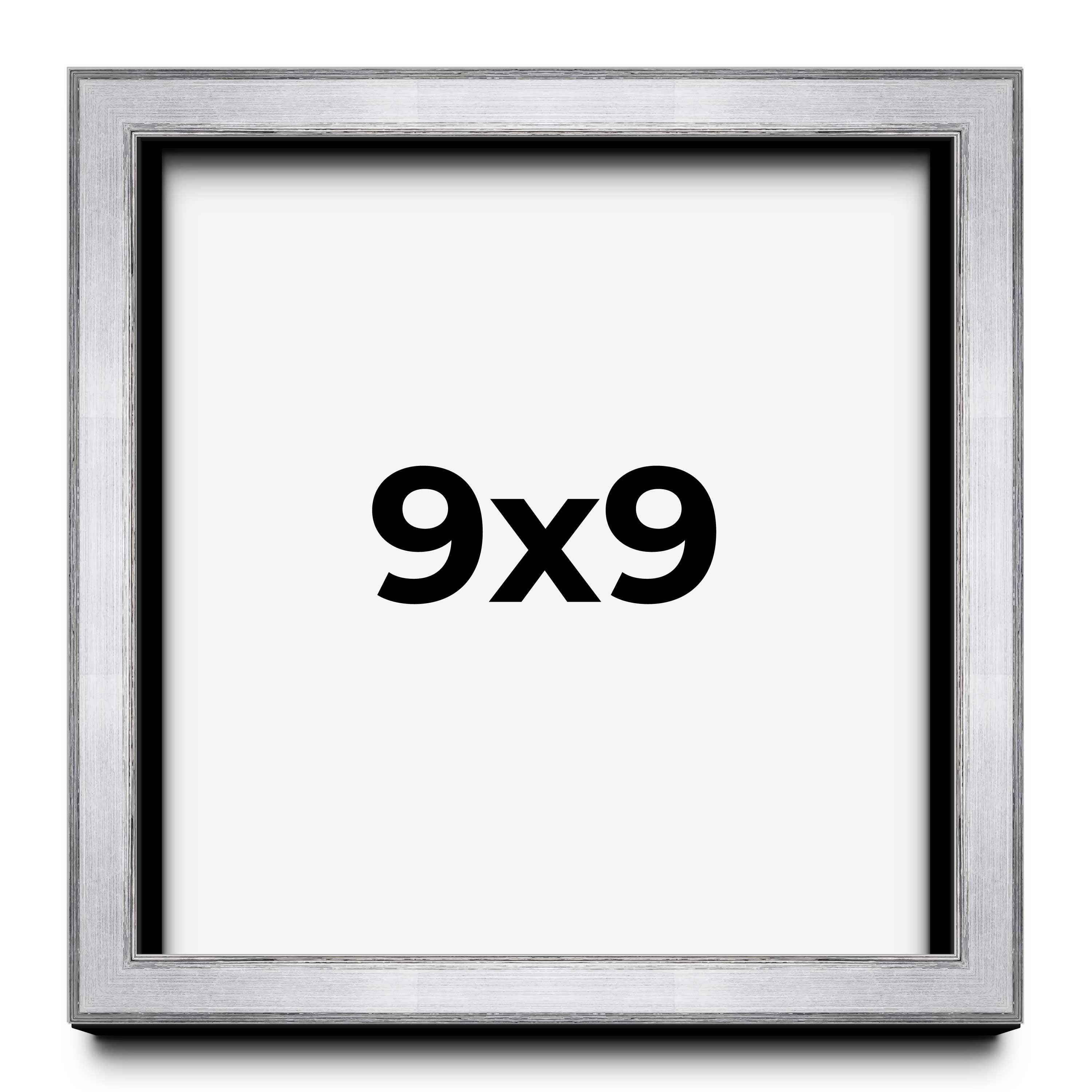9x9 Shadow Box Frame Silver | 1.375 Inches Deep Real Wood Contemporary ...
