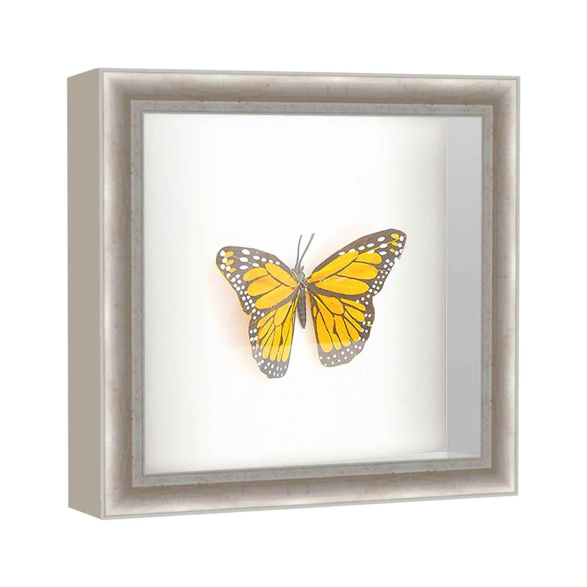 9x9 Shadow Box Frame Silver | 1.75 inches Deep Real Wood Traditional ...