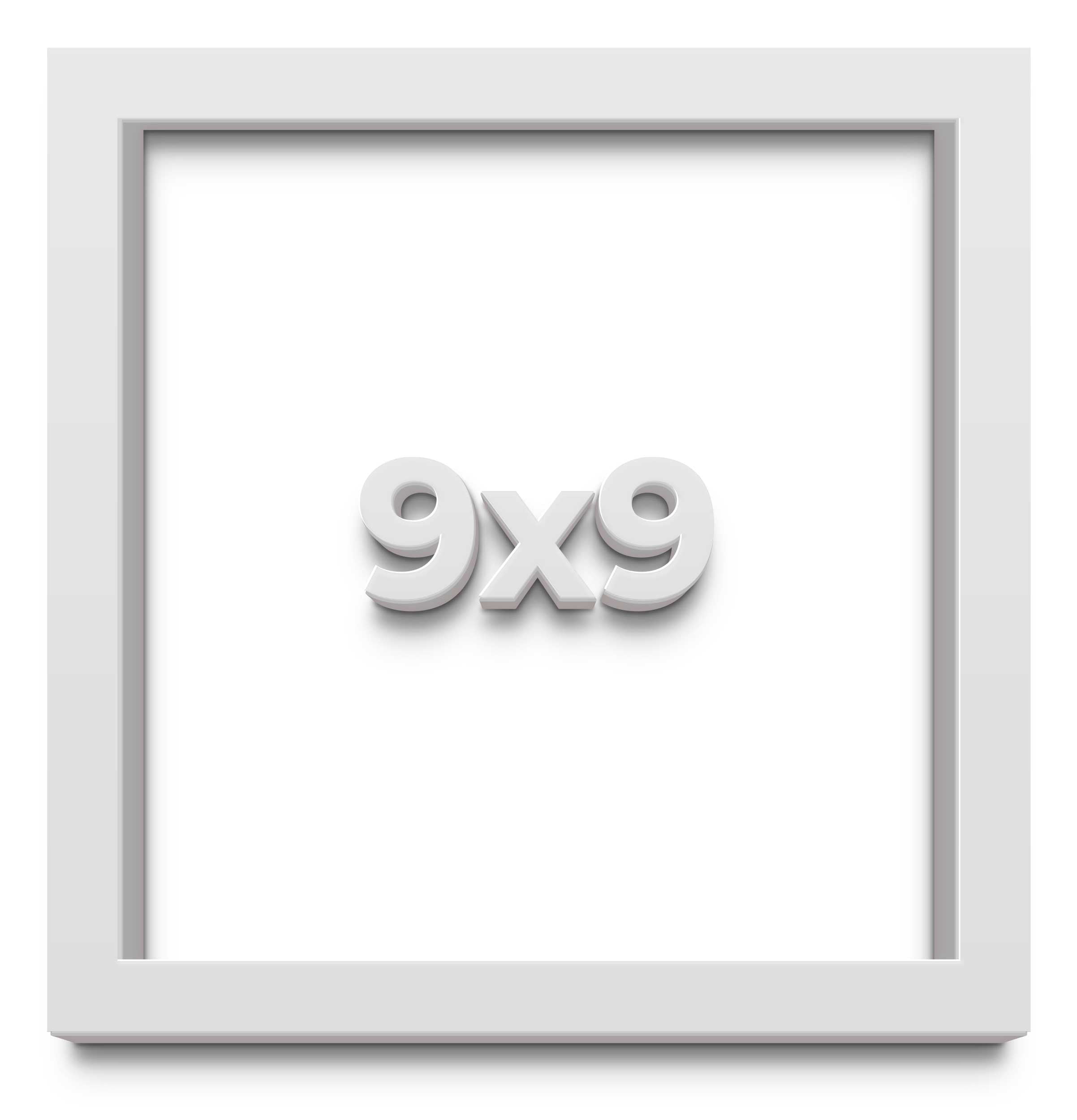9x9 Shadow Box Frame White | 2 Inches Deep Real Wood Contemporary ...