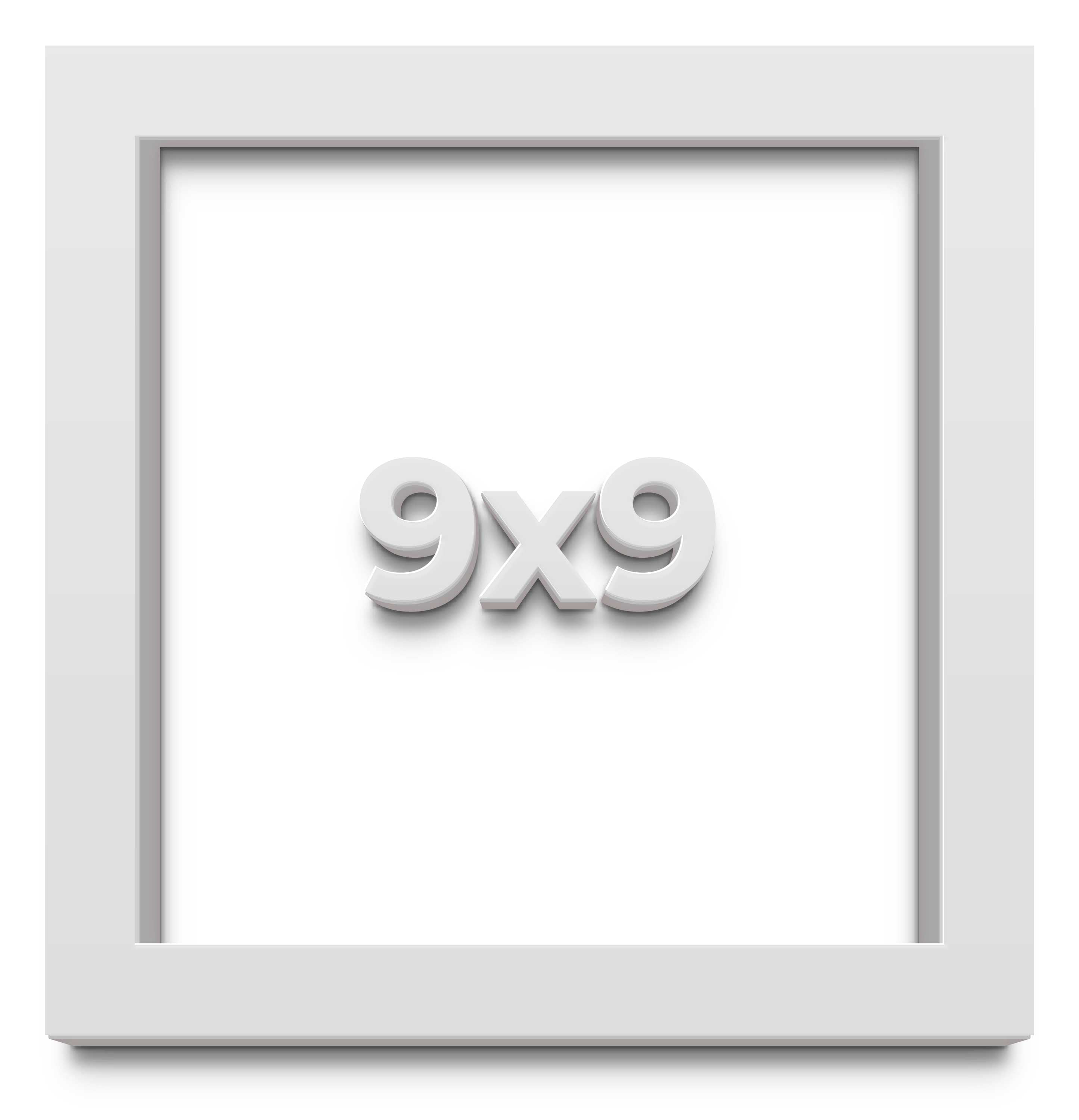 9x9 Shadow Box High Gloss White Display Frame | 1.625 Inches Deep | 1 ...