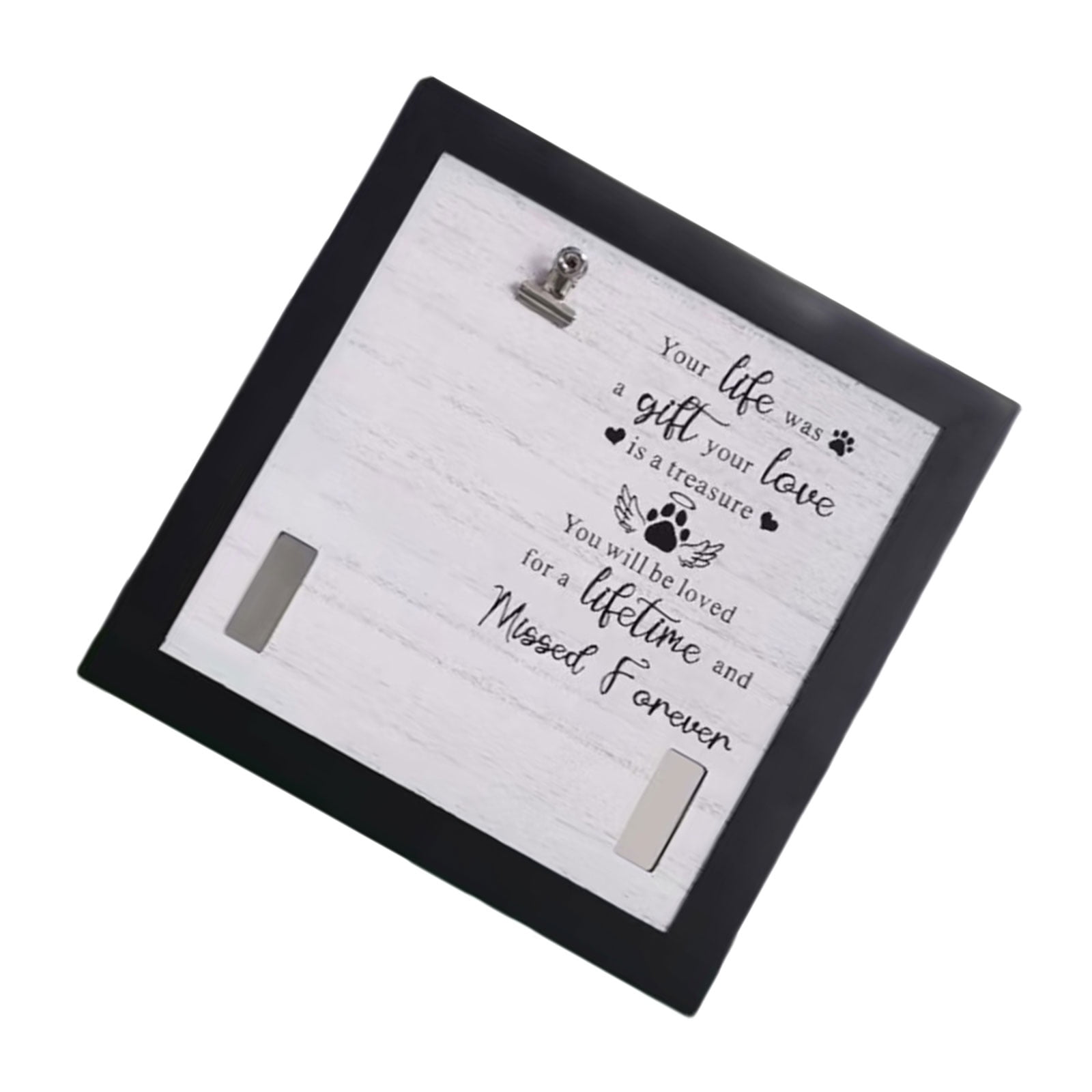 9x9Inch Customizable Pet Memorial Frame for Dogs Cats Collar Clip ...