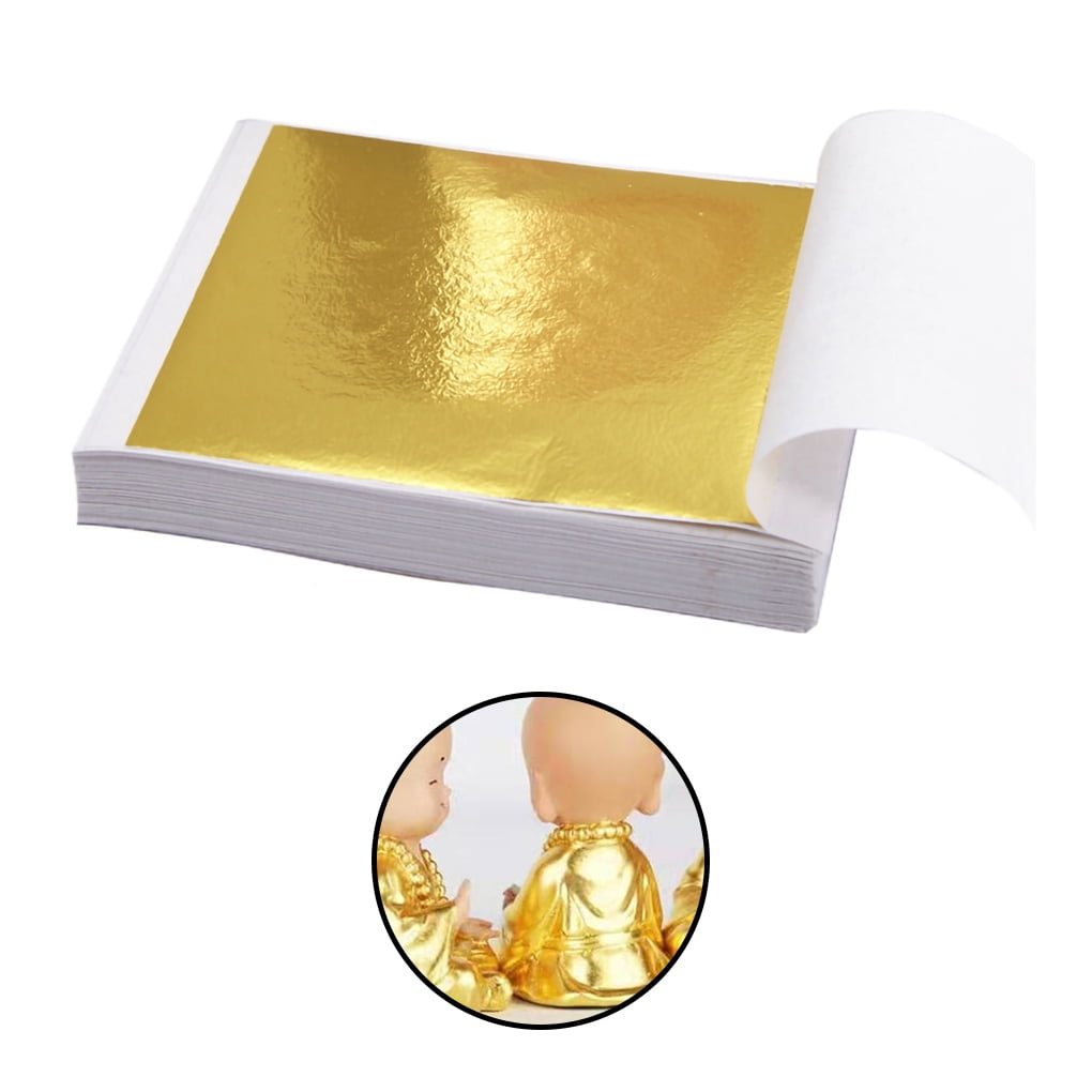 Linyer 9x9cm Gold Foil Sheets, Metallic Gilding Paper for Craft ...