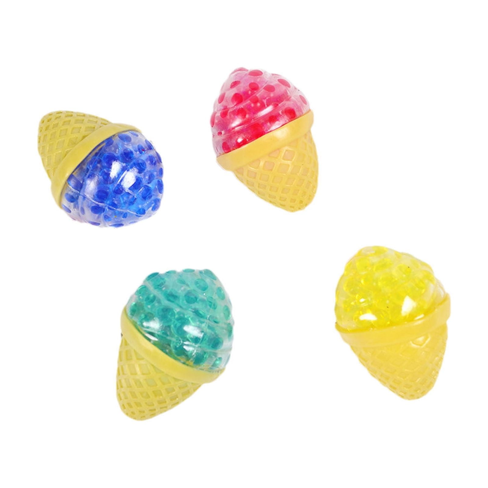 A-010 Ice Cream Shaped Venting Stress Toy Colorful Beads Squeeze Fidget ...