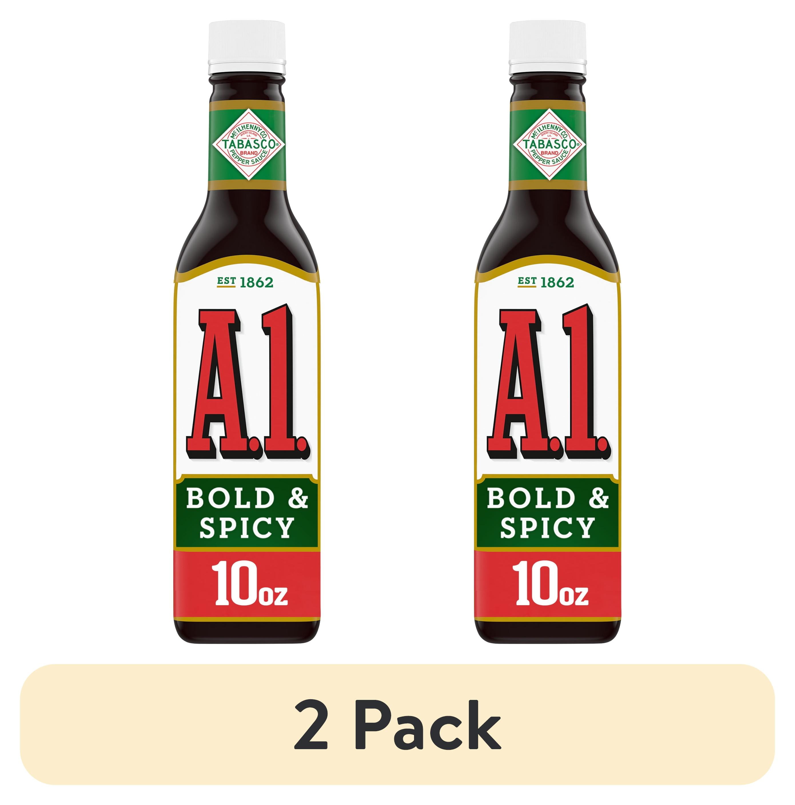 (2 pack) A.1. Bold & Spicy Sauce with Tabasco, 10 oz. Bottle - Walmart.com