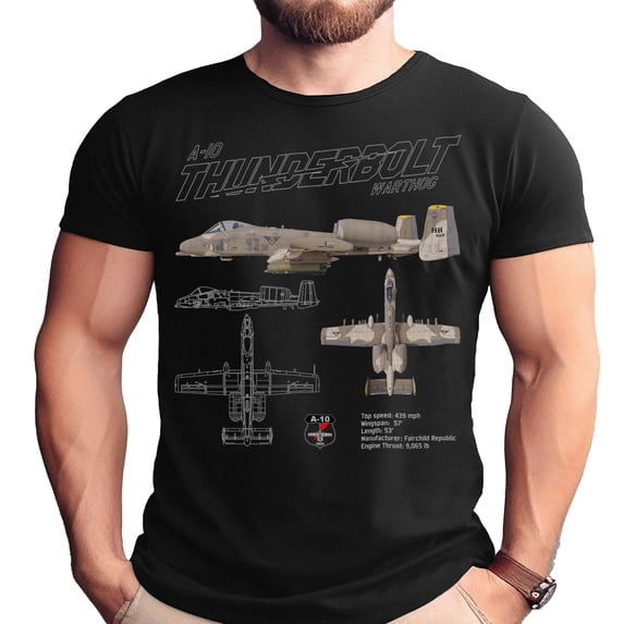 A-10 Thunderbolt II Warthog Desert Camo Schematic Adult T-Shirt-3XL ...