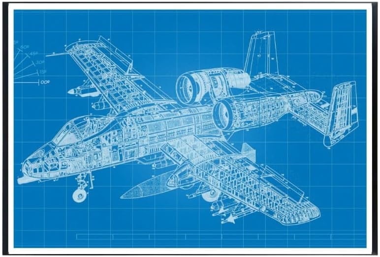 A-10 Warthog Blueprint Wall Art – Military Aviation Poster – High ...