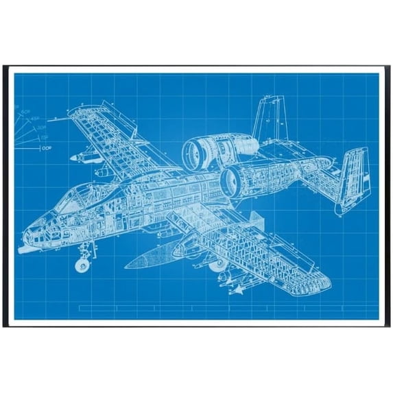 A-10 Warthog Blueprint Wall Art – Military Aviation Poster – High ...